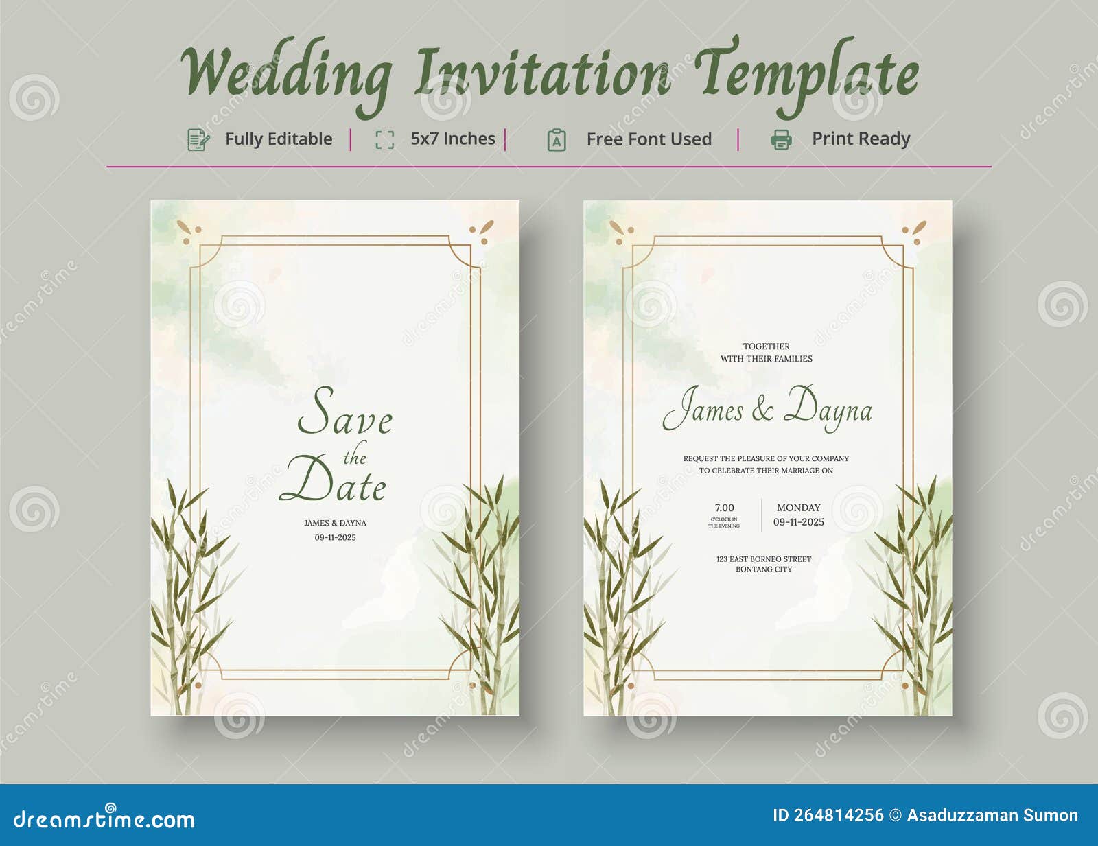 Wedding Invitation Card Template, Invitation Card Poster Stock Vector ...