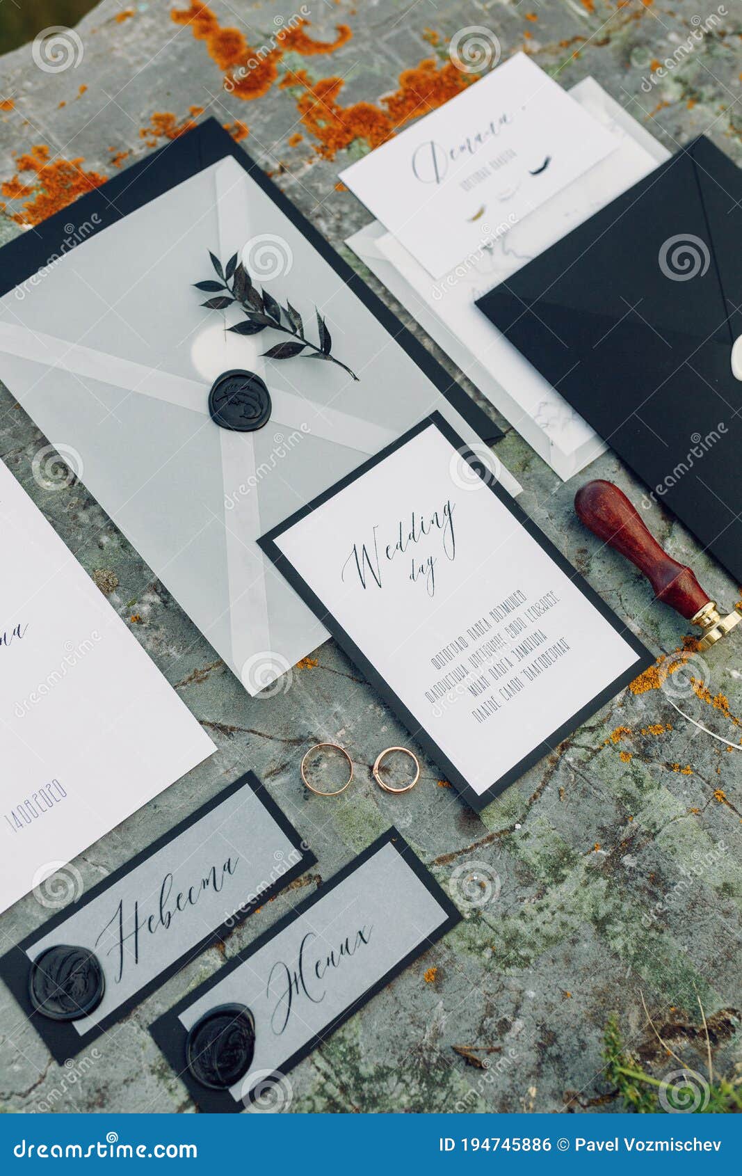 Wedding Invitation Cards and Envelopes. Layout for Text or Photos ...