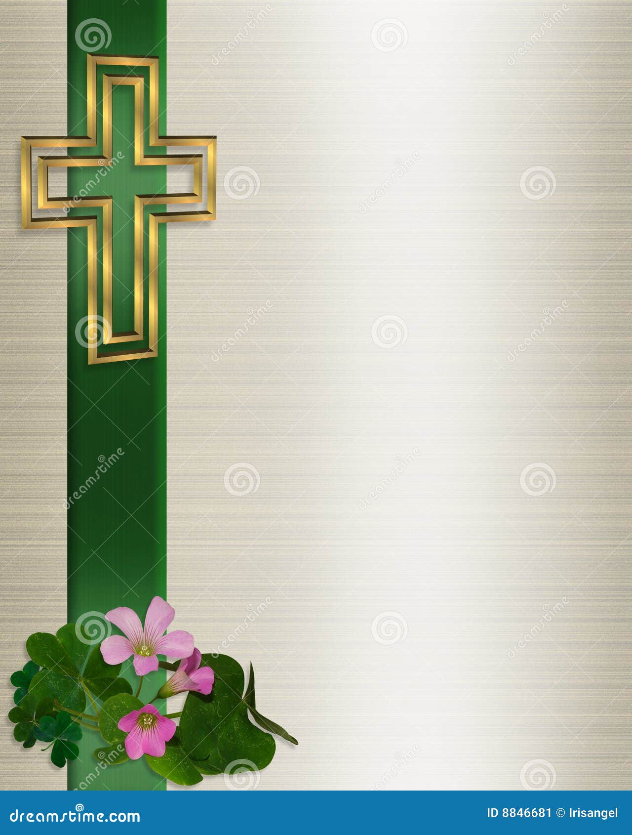 Wedding Invitation Christian Cross Stock Illustration - Illustration of ...