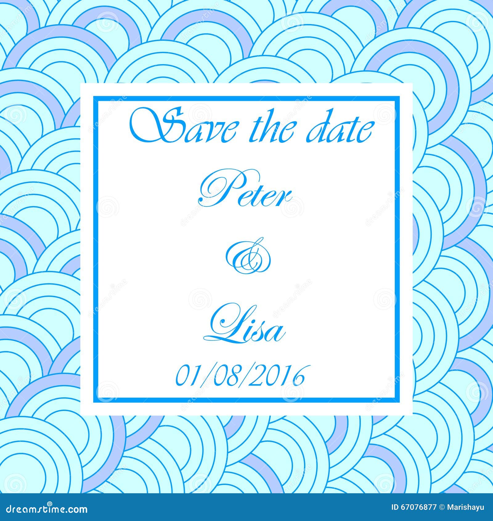 Wedding Invitation Circle Background Blue Stock Illustration ...