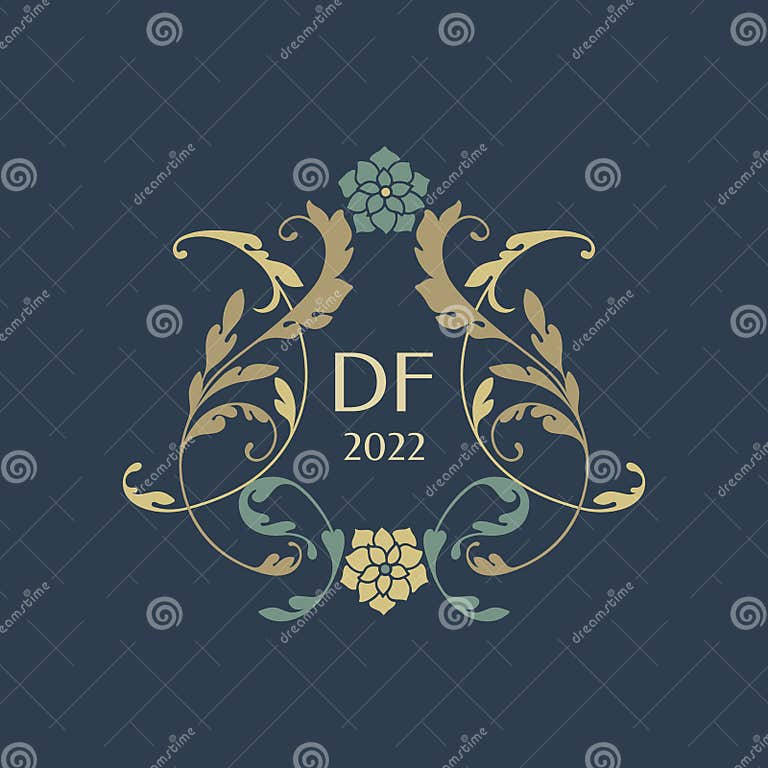 Monogram Frame. Classic Decorative Element. Floral Pattern. Stock ...