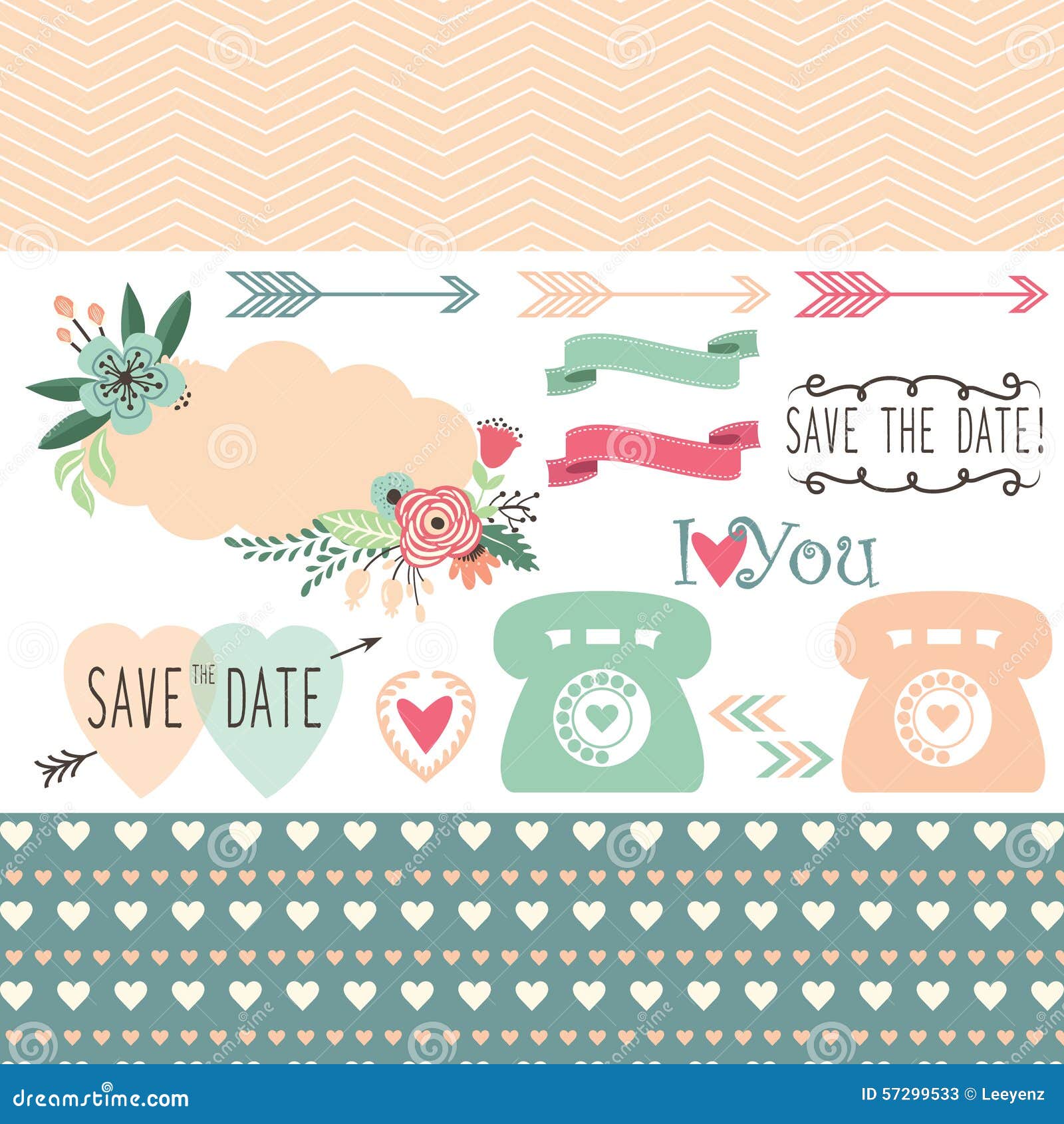Wedding Invitation Design Elements Stock Vector - Illustration of ...