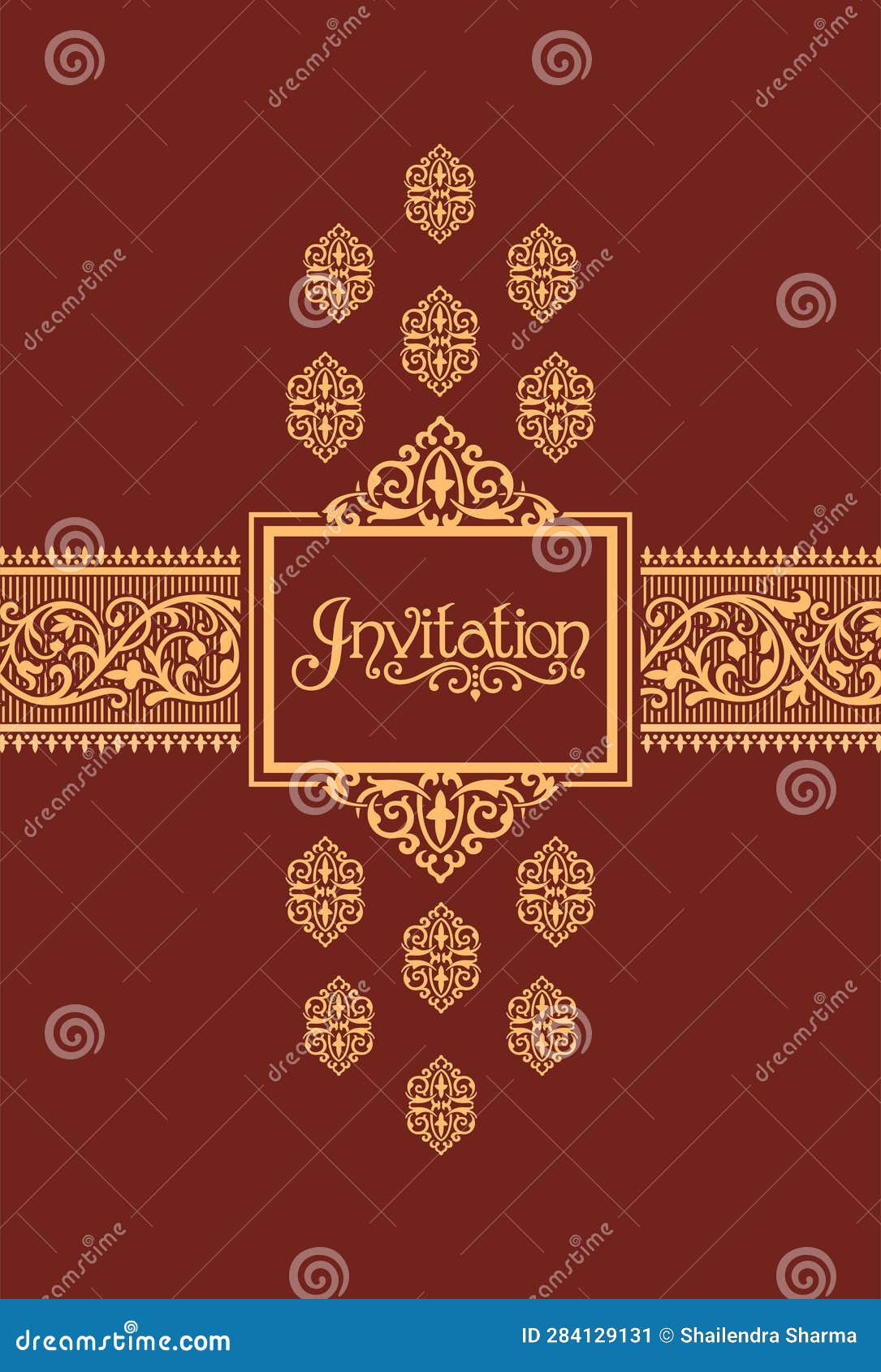 Wedding Invitation Design on Red Board. Stock Vector - Illustration of ...