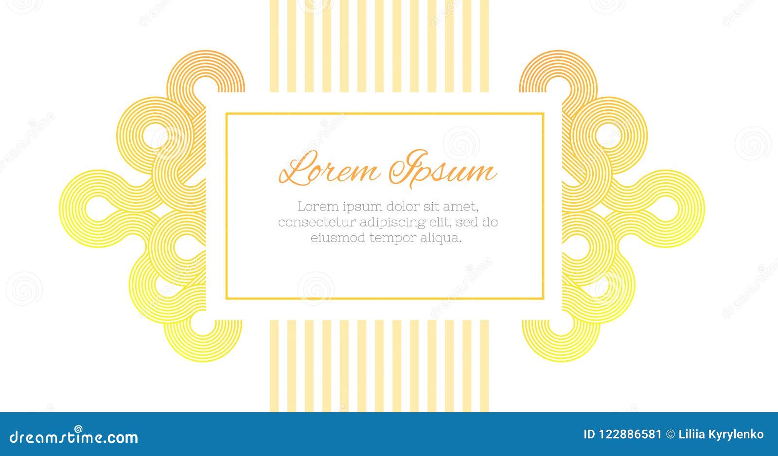 Wedding Invitation Design Template. Minimalistic Elegant Layout. Yellow ...