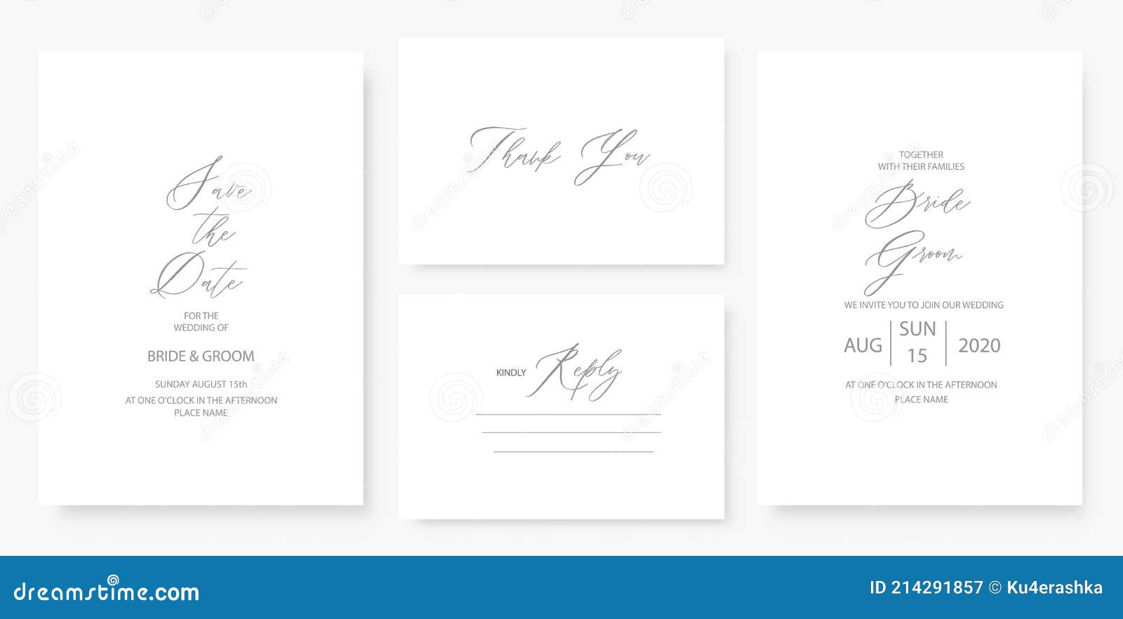 Wedding Invitation - Empty Template Cards. Minimalizm Style Stock ...