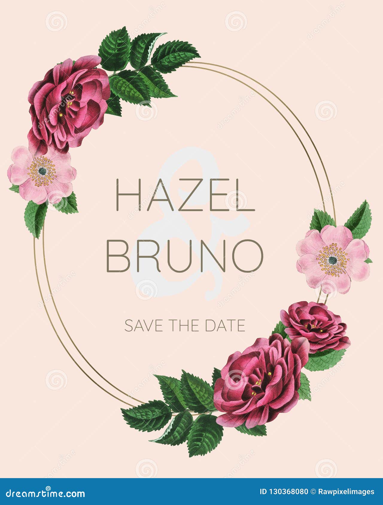 Wedding Invitation Floral Frame Design Stock Illustration ...