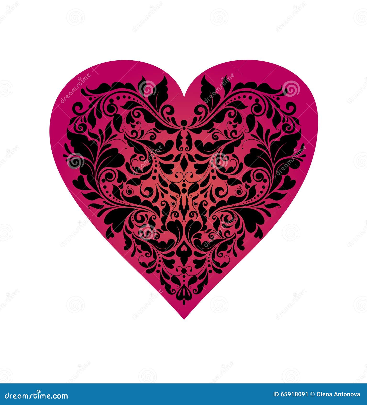 Wedding Invitation with Floral Heart Shape Stock Vector - Illustration ...