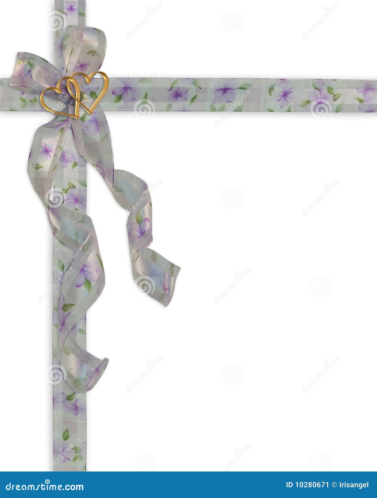 Wedding Invitation Floral Ribbons Stock Illustration - Illustration of ...