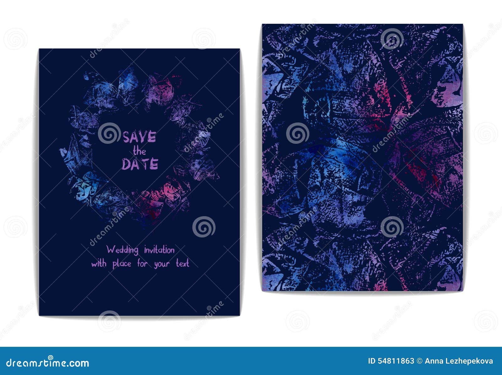 Wedding Invitation. Grunge Watercolor Frame. Stock Vector ...