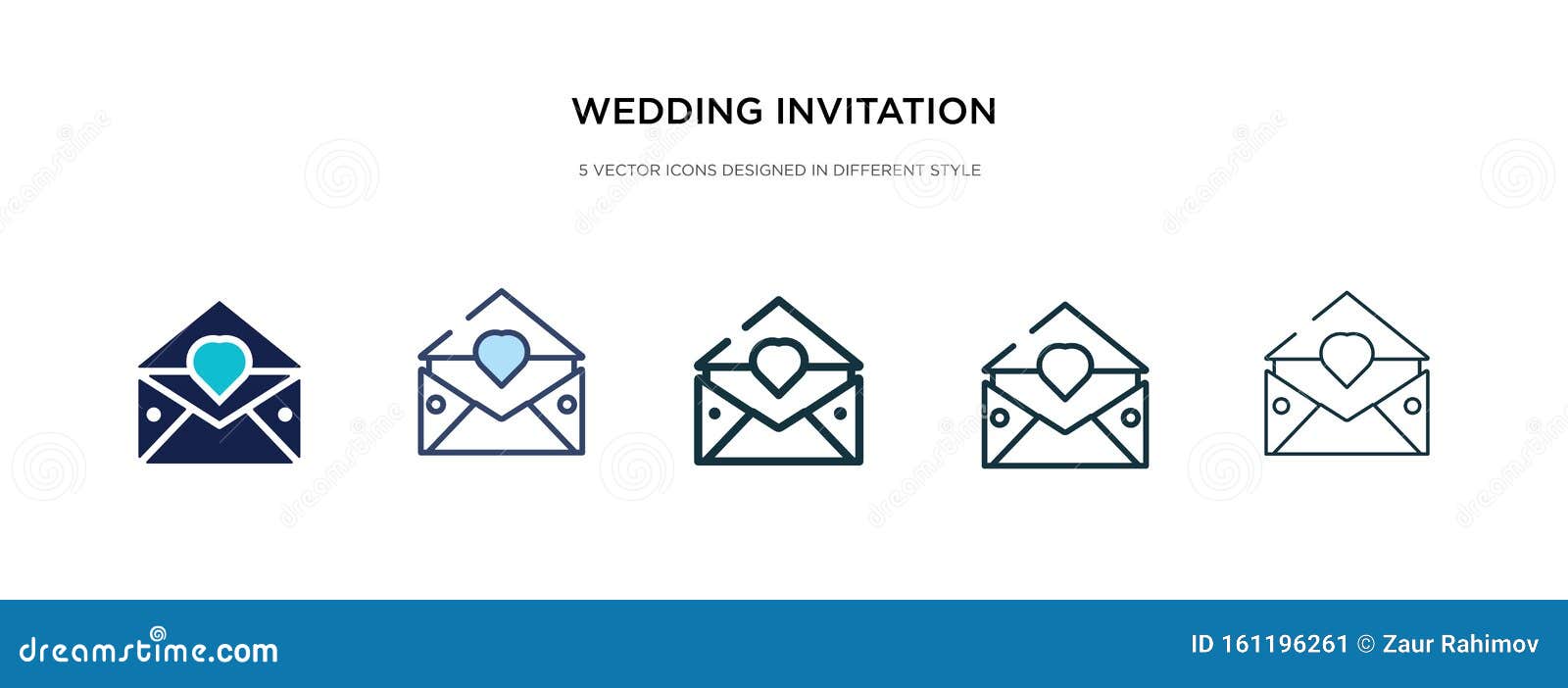 Wedding Invitation Icon in Different Style Vector Illustration. Two ...