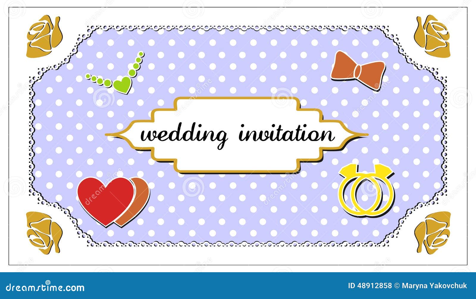 Wedding invitation stock vector. Illustration of greeting - 48912858