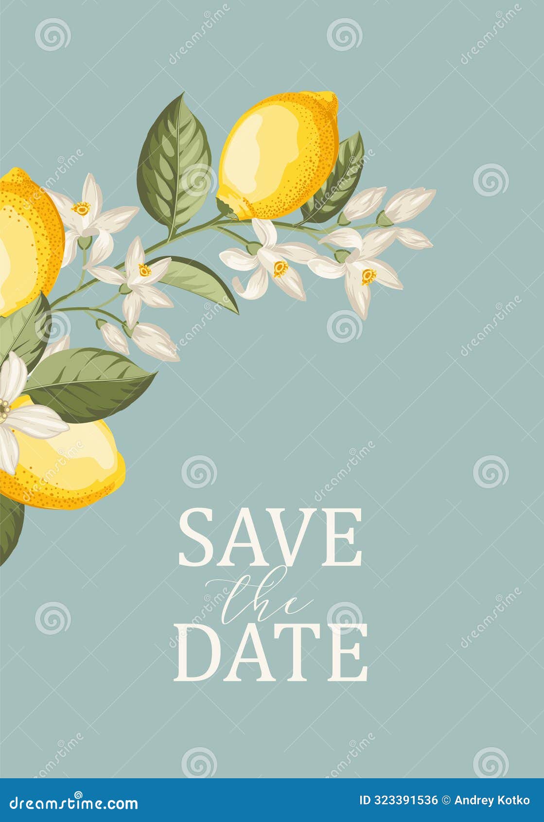 Wedding Invitation. Lemon Illustration. Hand-drawn Frame. Stock Vector ...