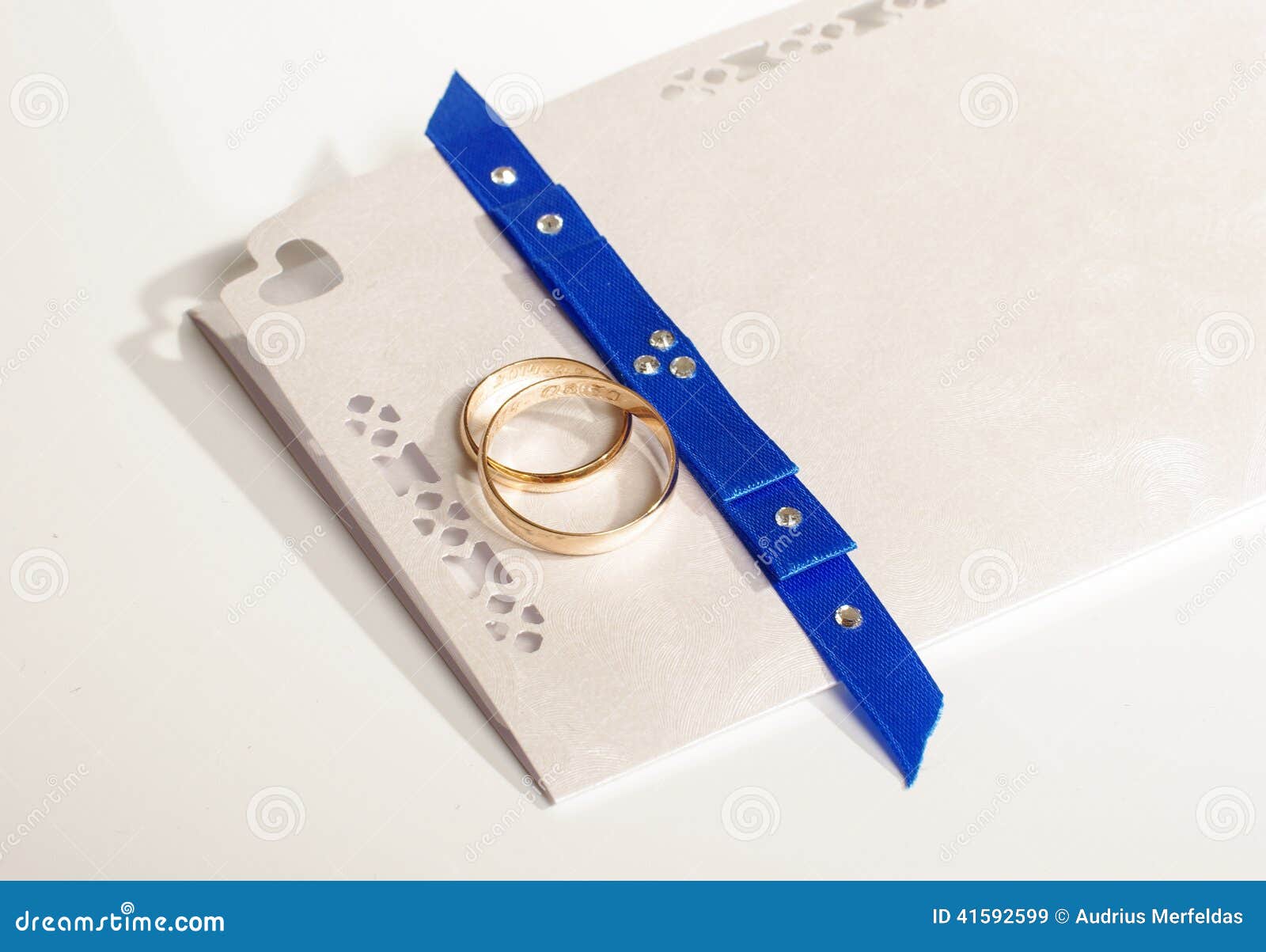 Wedding Invitation with Pair of Wedding Rings Stock Image - Image of ...