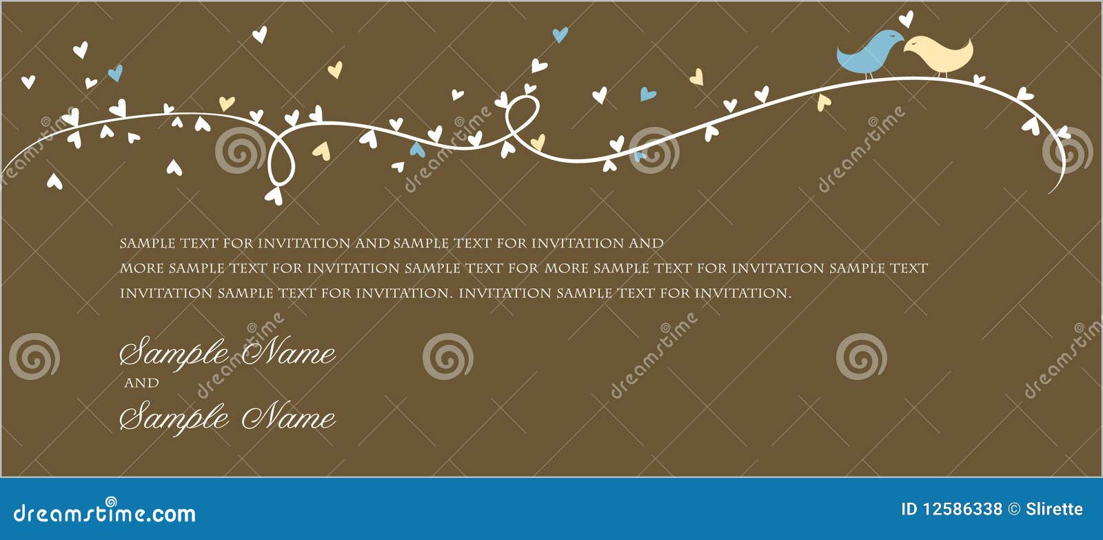 Wedding Invitation Panels stock vector. Illustration of blue - 12586338