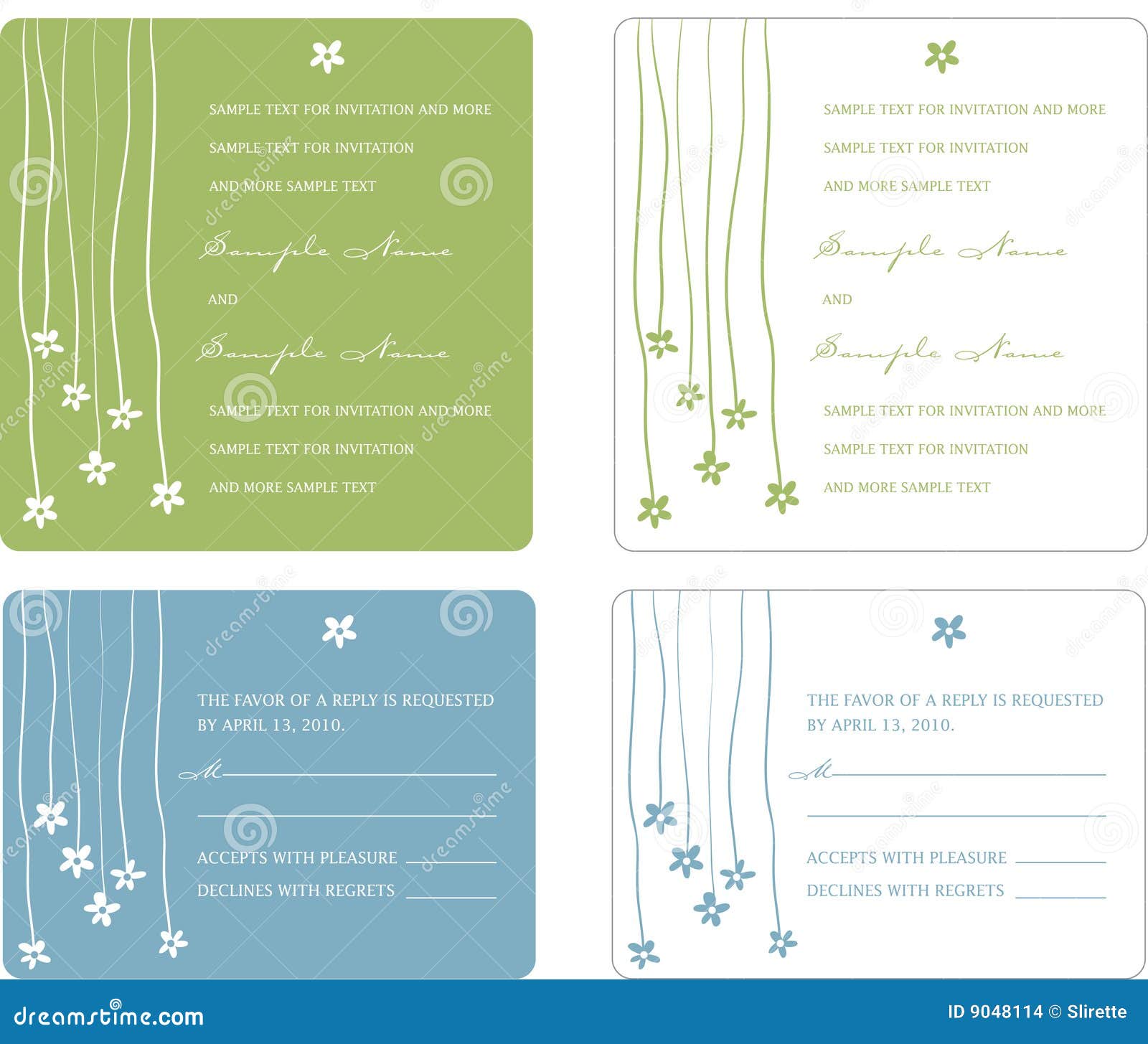 Wedding Invitation Panels stock vector. Illustration of circles - 9048114