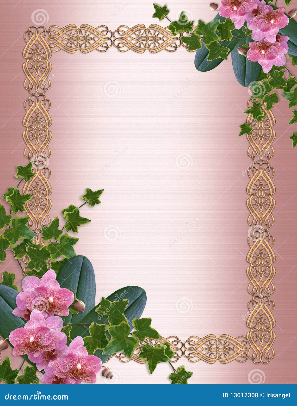 Pink Orchids Border Royalty-Free Illustration | CartoonDealer.com #25458048