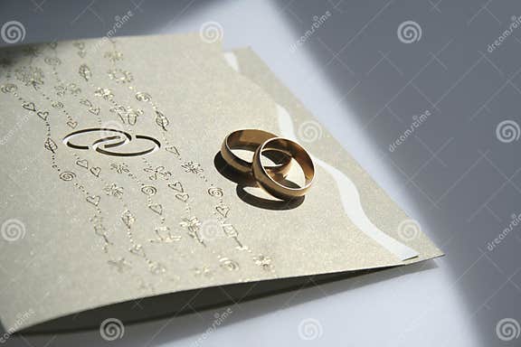 Wedding Invitation and Rings Stock Image - Image of sensation, husband ...