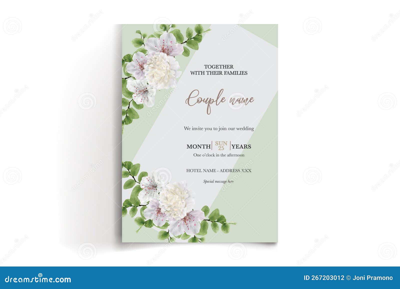 Wedding Invitation Single Card Templates Stock Illustration ...