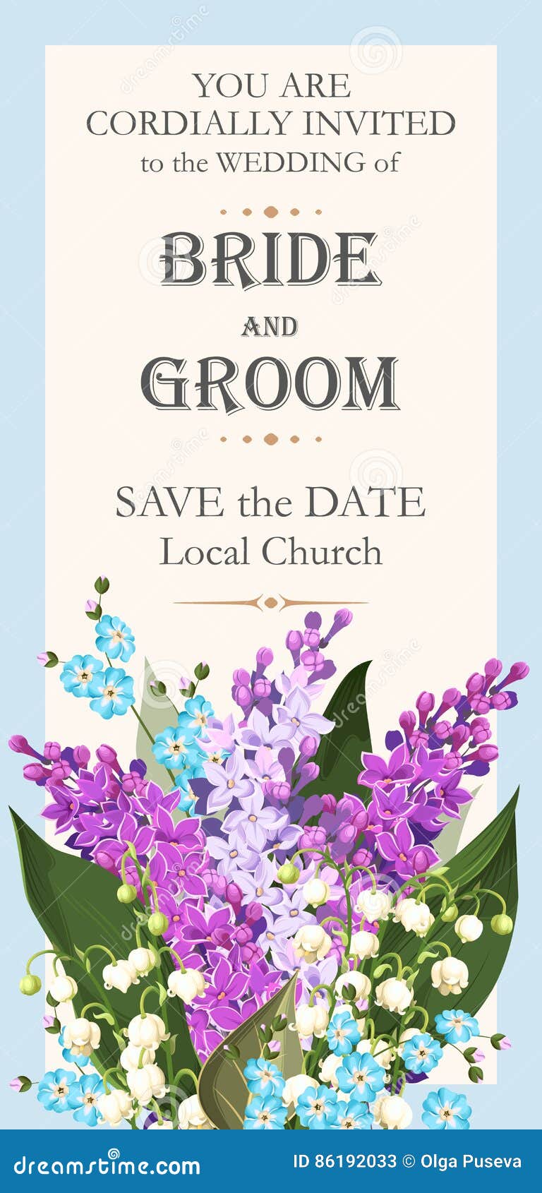 Wedding Invitation with Spring Flowers Stock Vector - Illustration of ...