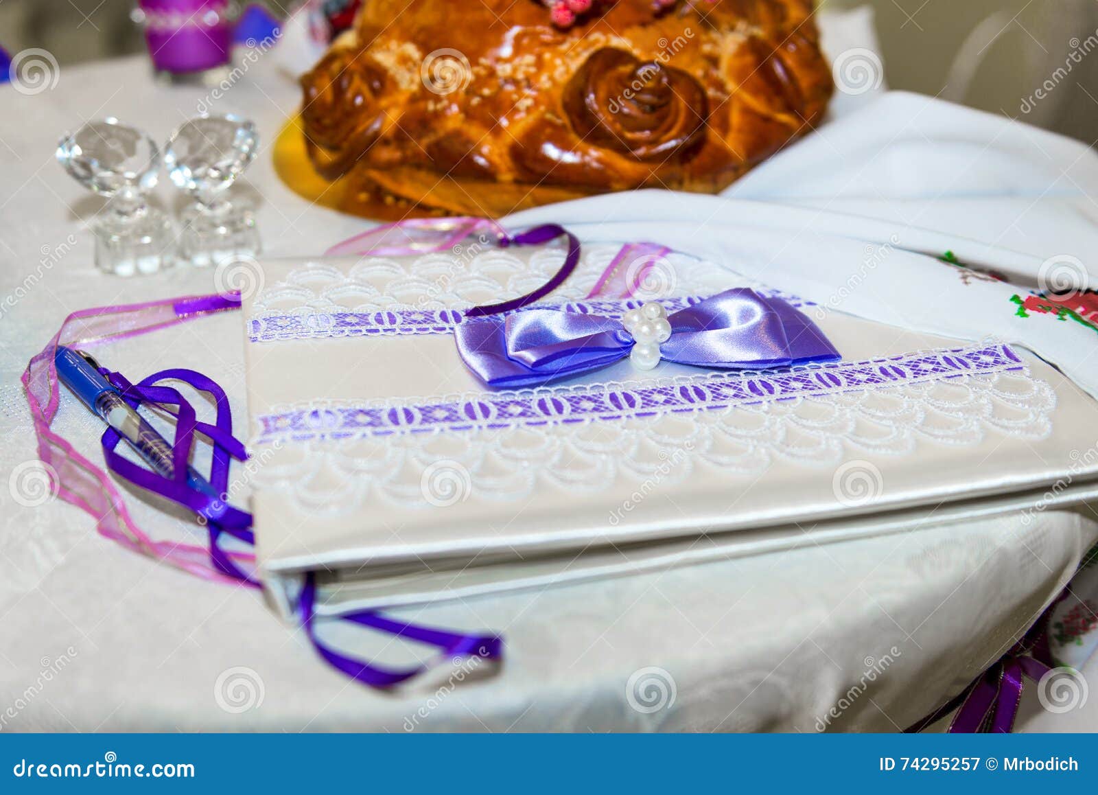 Wedding Invitation on the Table Stock Image - Image of luxury ...