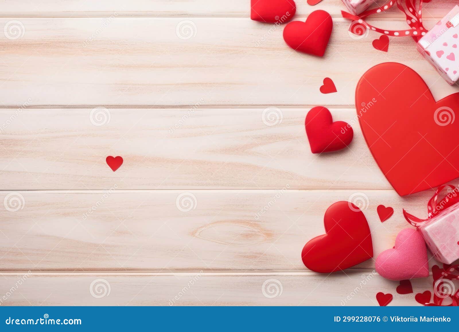 Wedding Invitation Template, Red Hearts on a Wood Background Stock ...