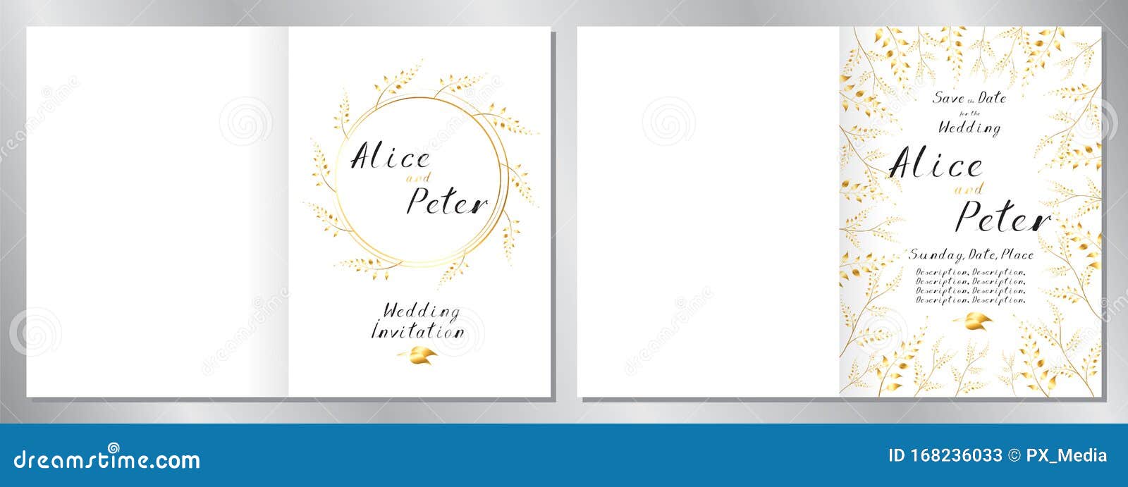 Wedding Invitation Template - 2 X A5 Size Stock Illustration ...