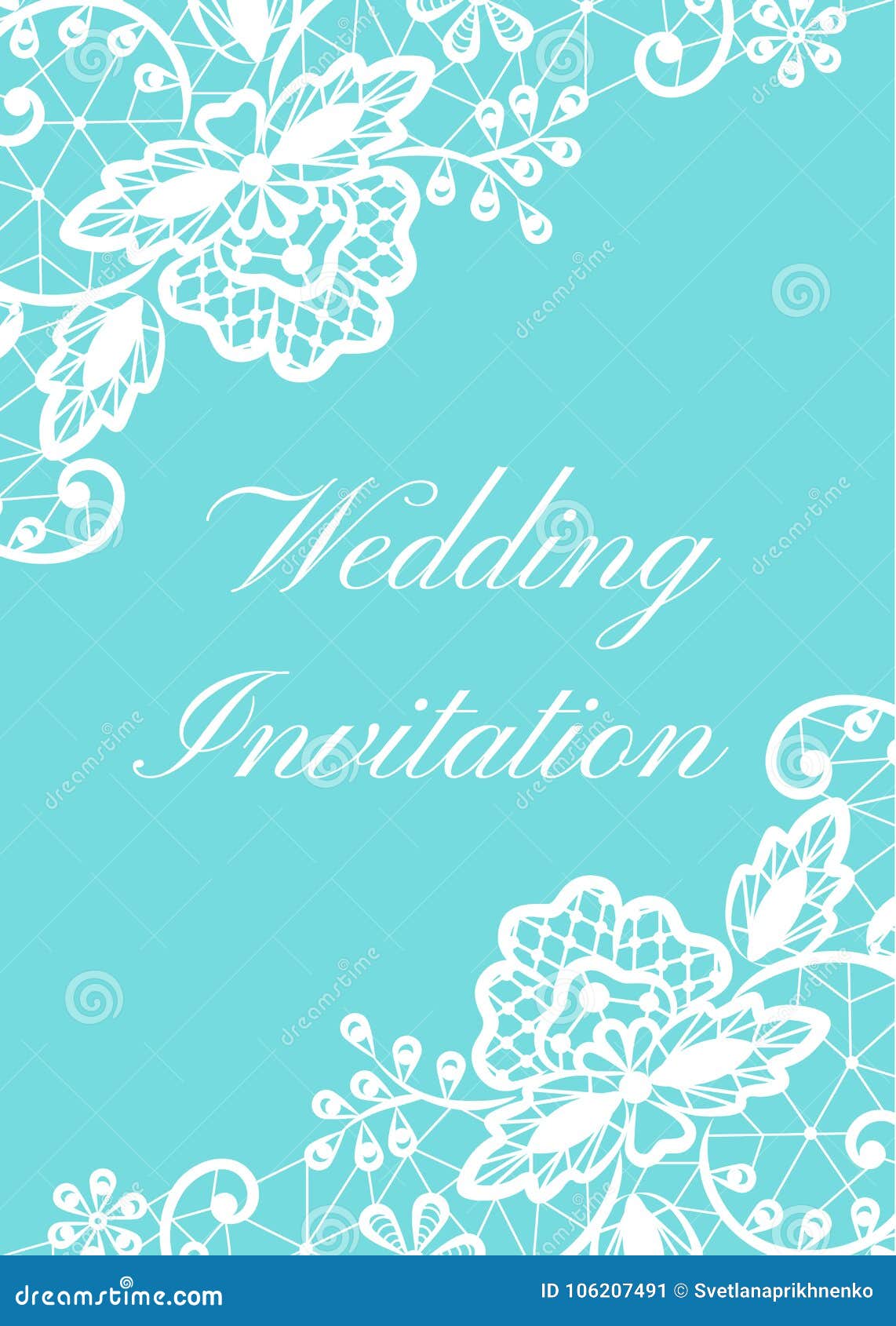 Turquoise Wedding Invitations Template