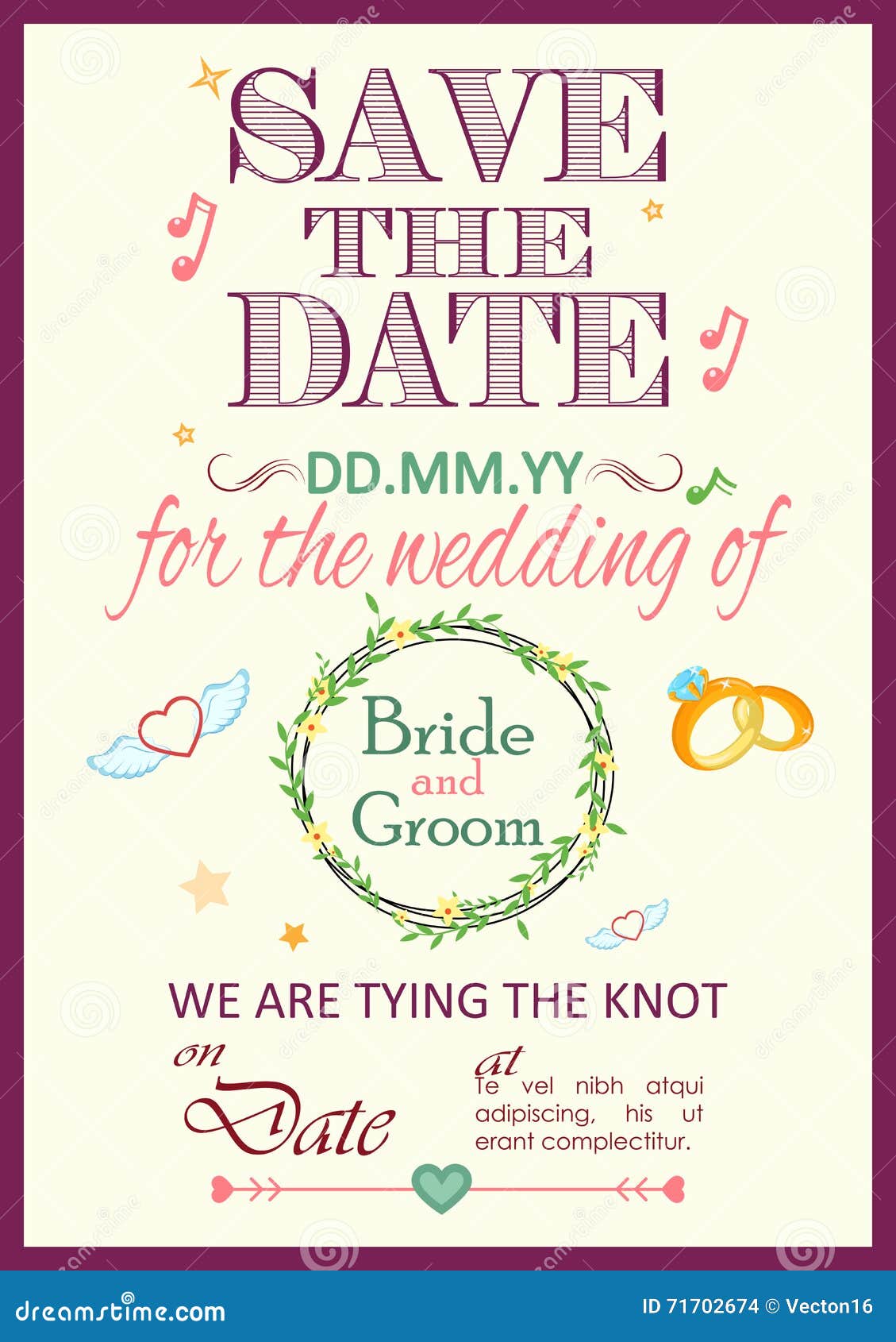 Wedding Invitation Typography Stock Illustration - Illustration of ...
