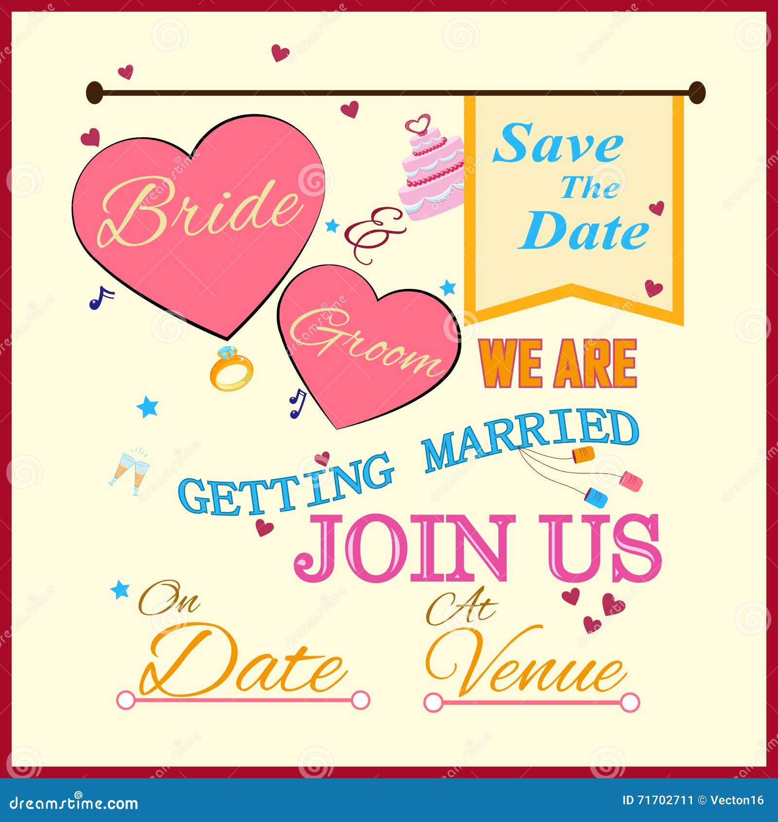 Wedding Invitation Typography Stock Illustration - Illustration of ...