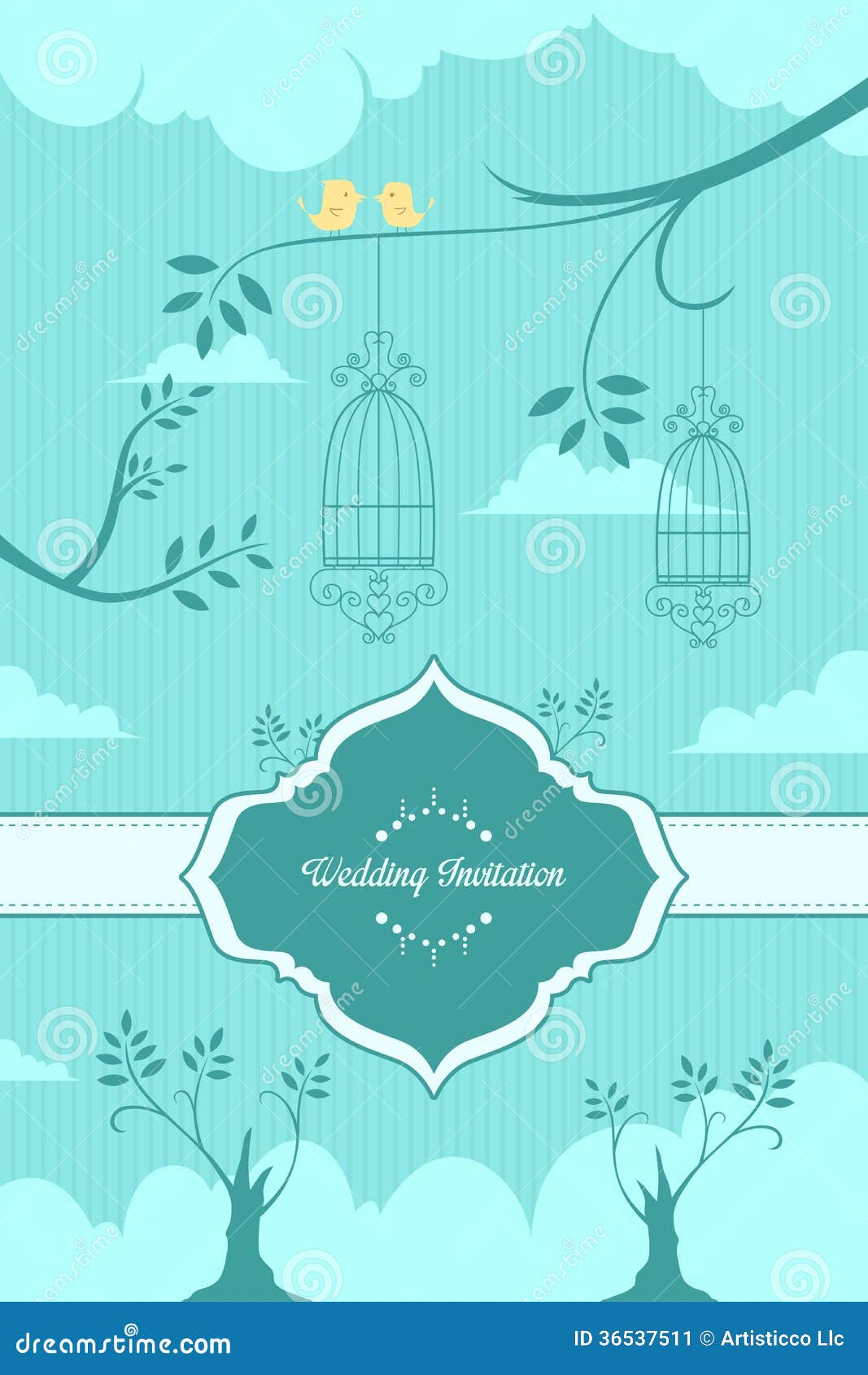Wedding invitation stock vector. Illustration of love - 36537511