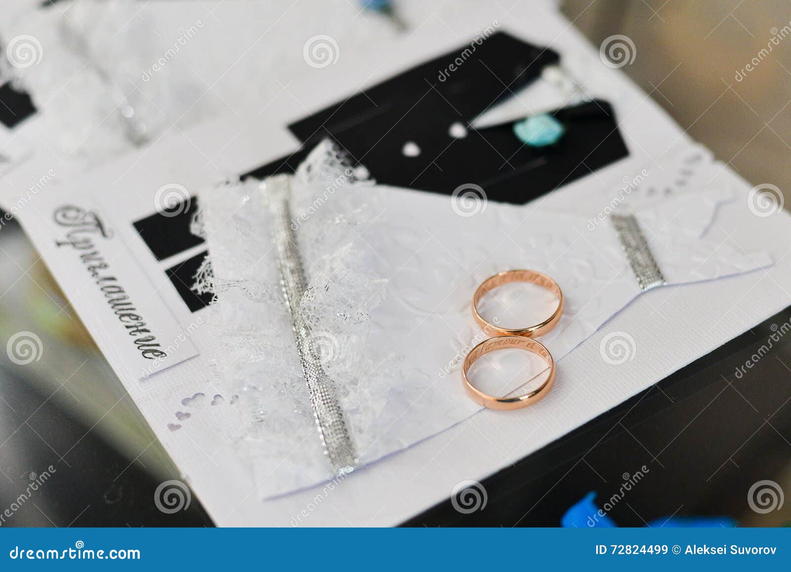 Wedding Invitation with Wedding Rings Stock Image - Image of blank ...
