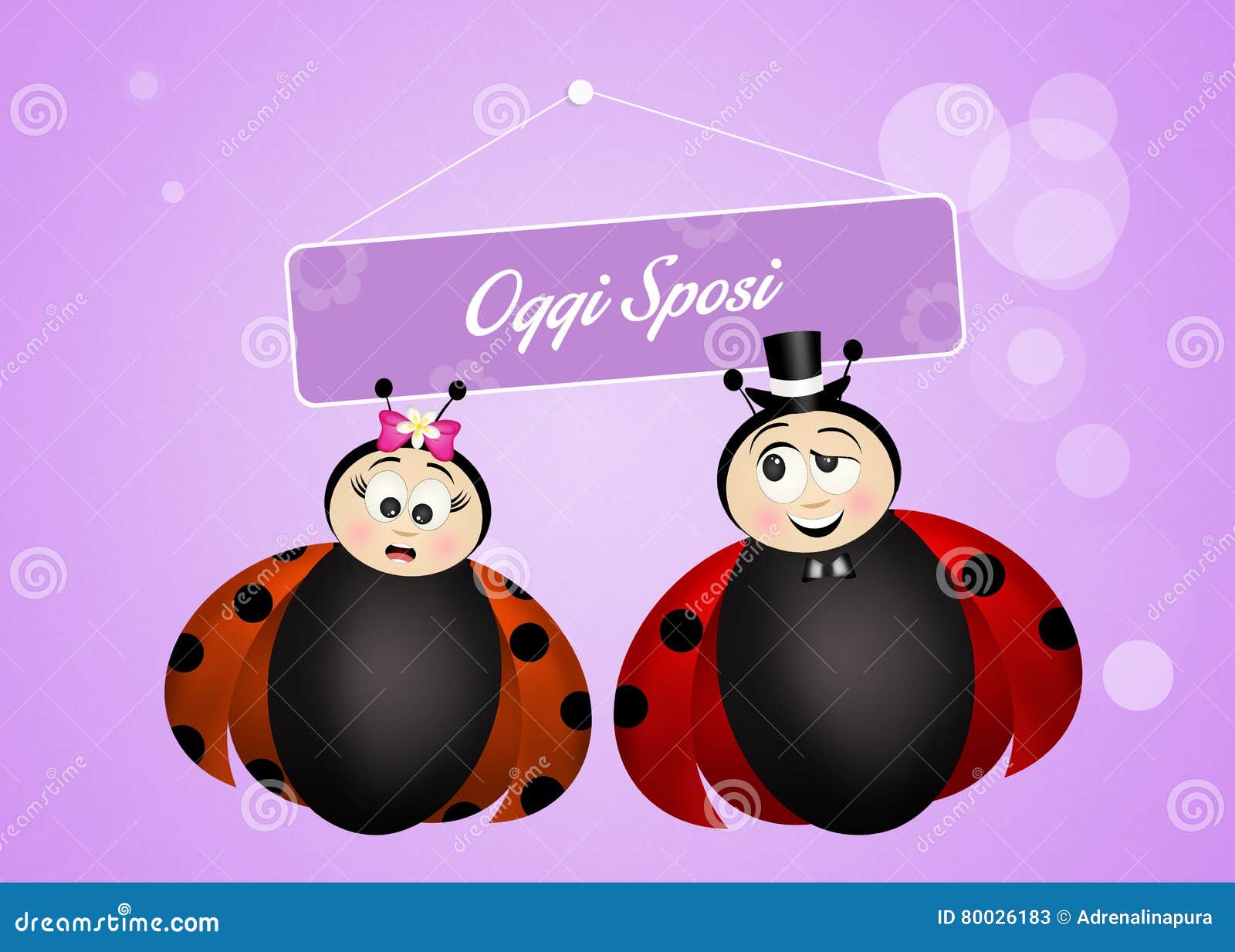Wedding of ladybugs stock illustration. Illustration of groom - 80026183