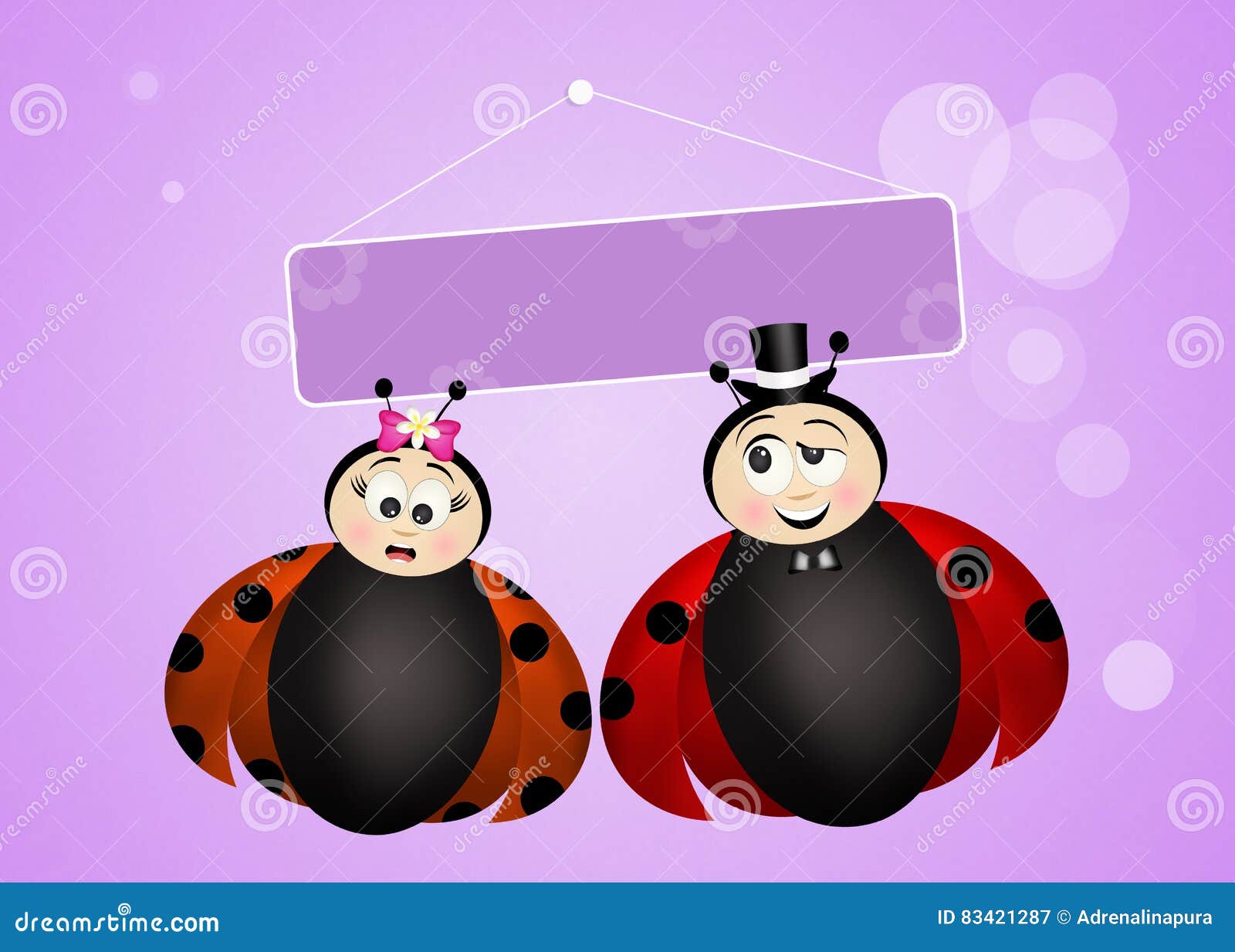 Wedding of ladybugs stock illustration. Illustration of ladybugs - 83421287