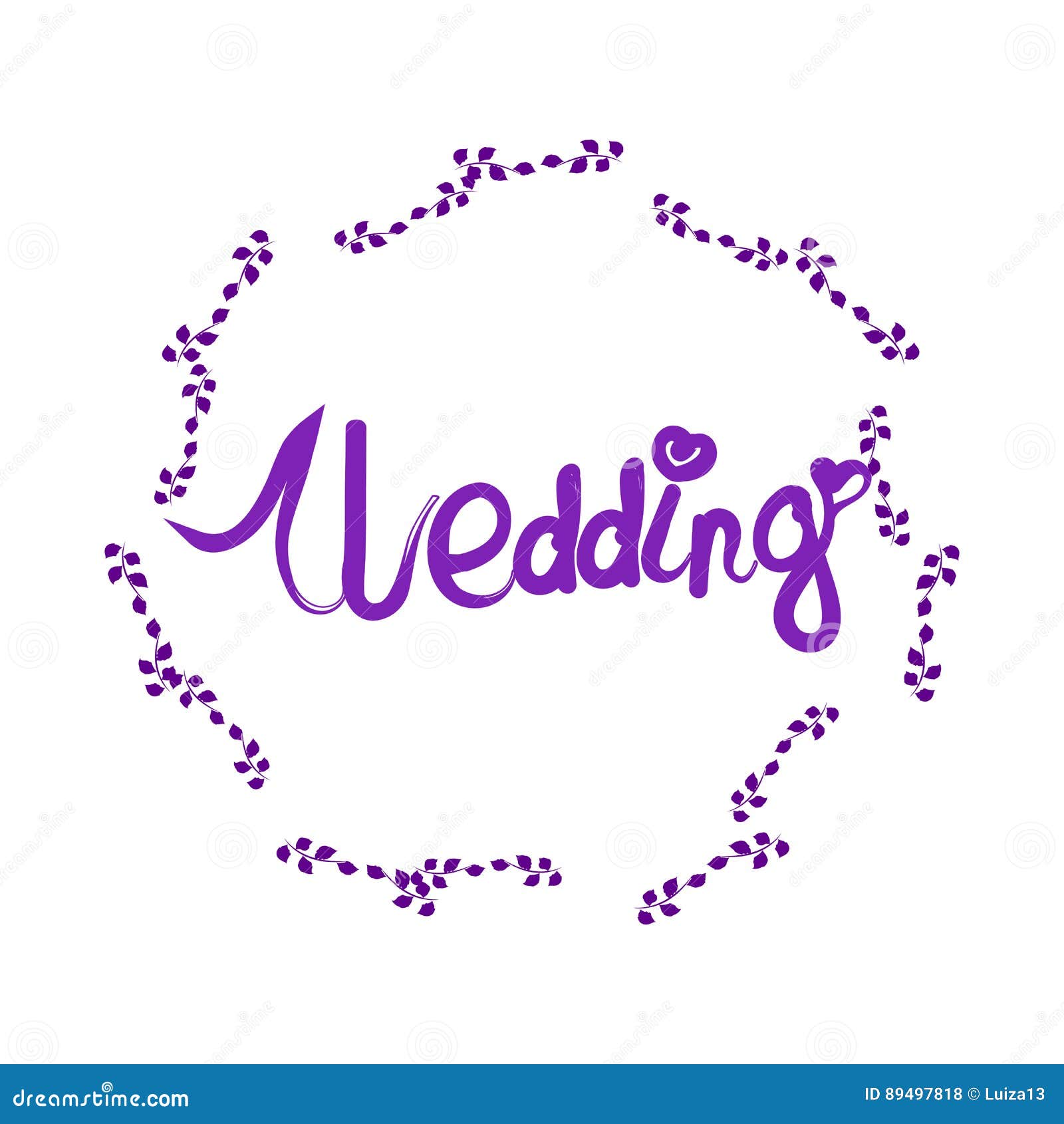 Wedding Lettering with Elegant Floral Frame Stock Vector - Illustration ...