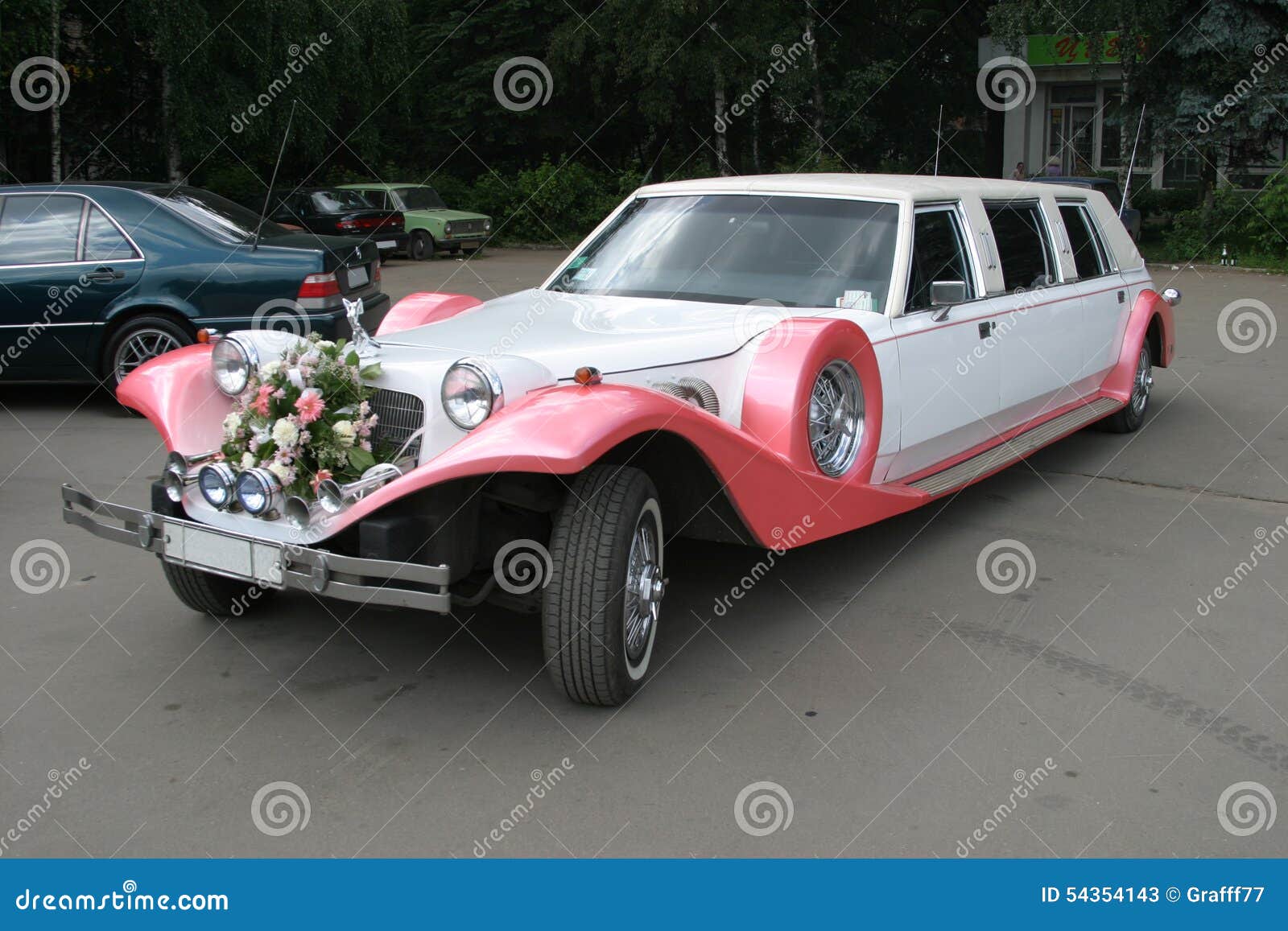 Wedding limousine editorial stock photo. Image of rent - 54354143