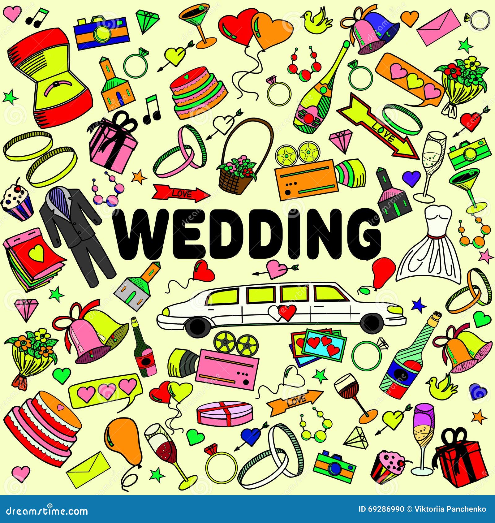 Wedding Line Art Design Vector Illustration Stock Vector - Illustration ...