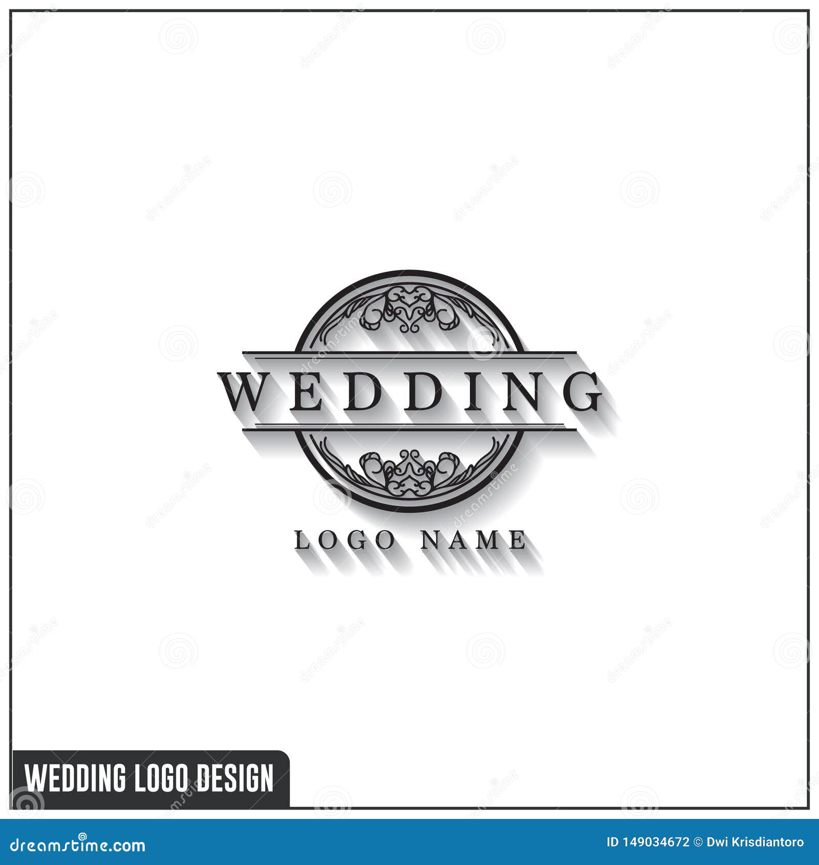 Wedding Logo Design Template. Feminine Elegant Wedding Logo Design ...