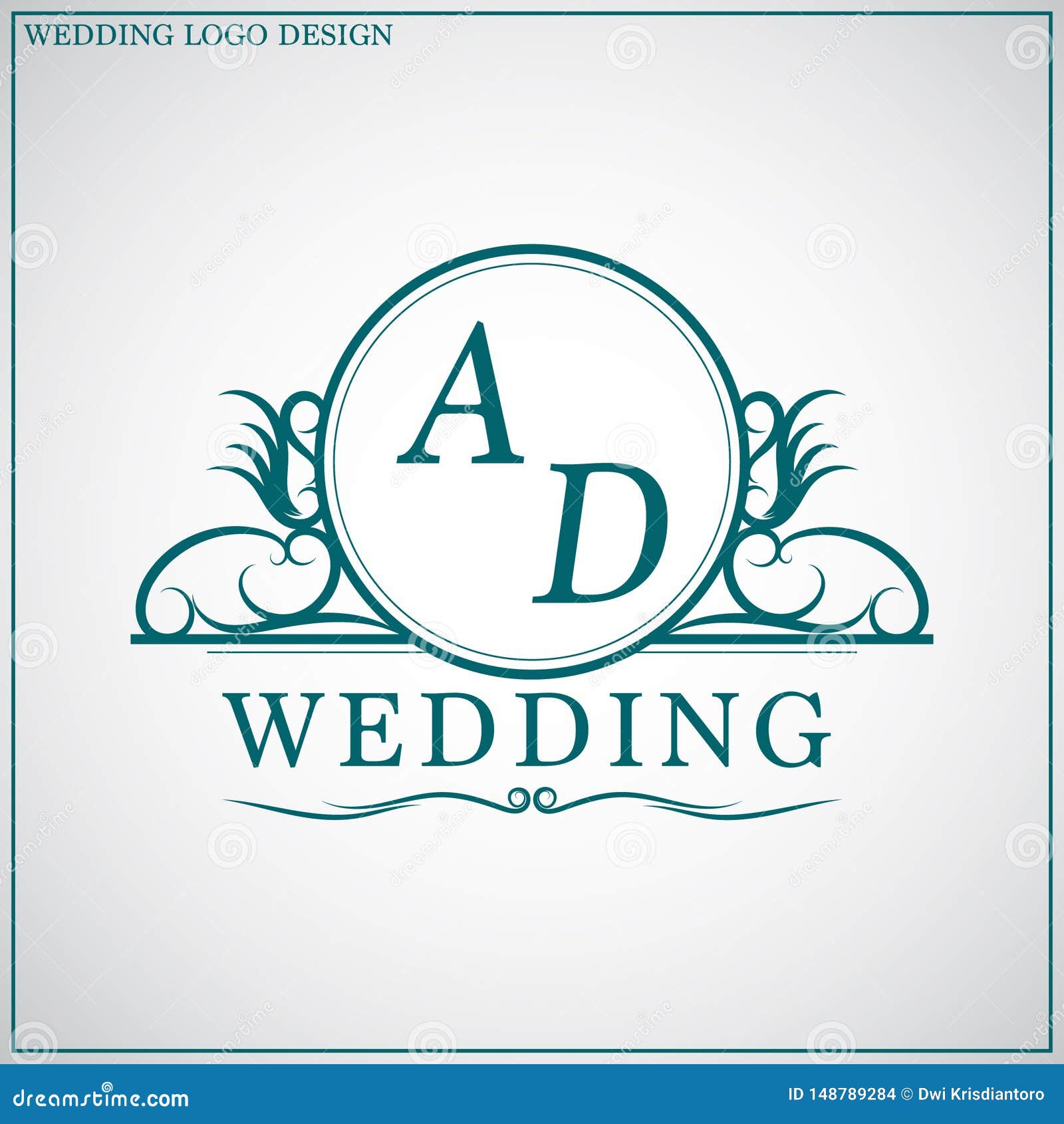 Wedding Logo Design Template. Initials AD Wedding Logo Vector Stock ...