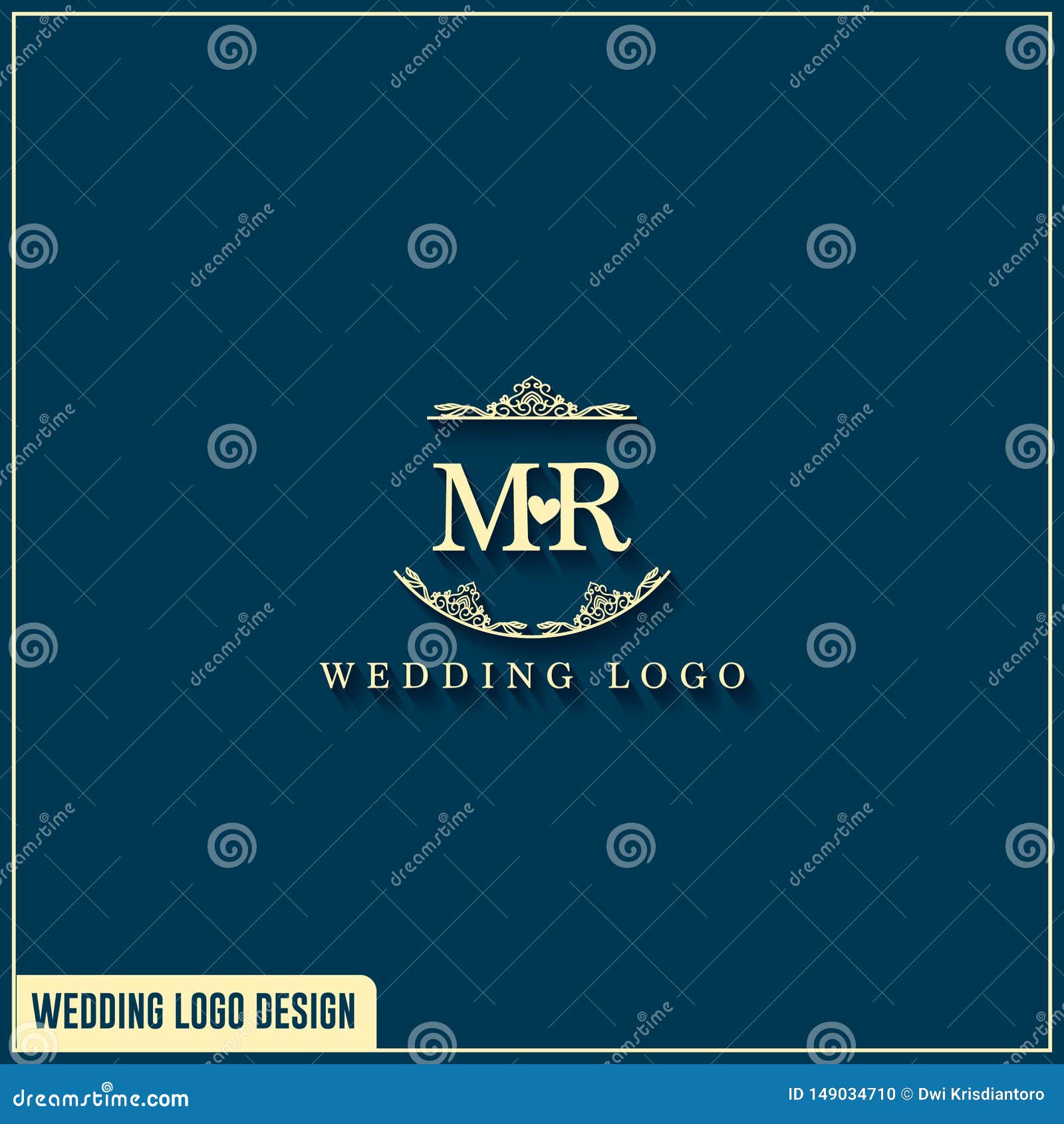 Wedding Logo Design Template. Initials Letter MR Wedding Logo Stock ...