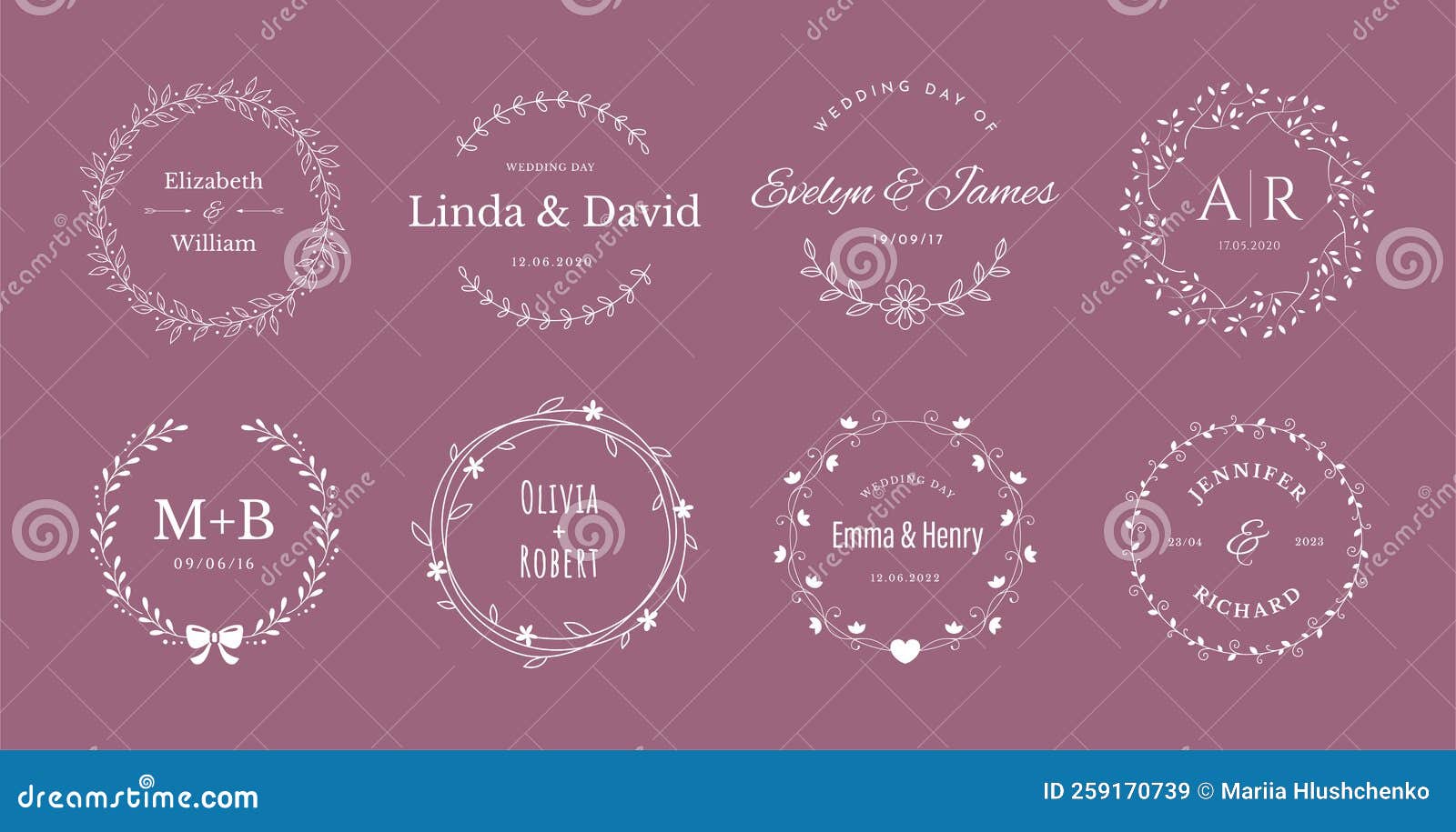 Wedding Logo or Invitation Design Set Stock Vector - Illustration of ...