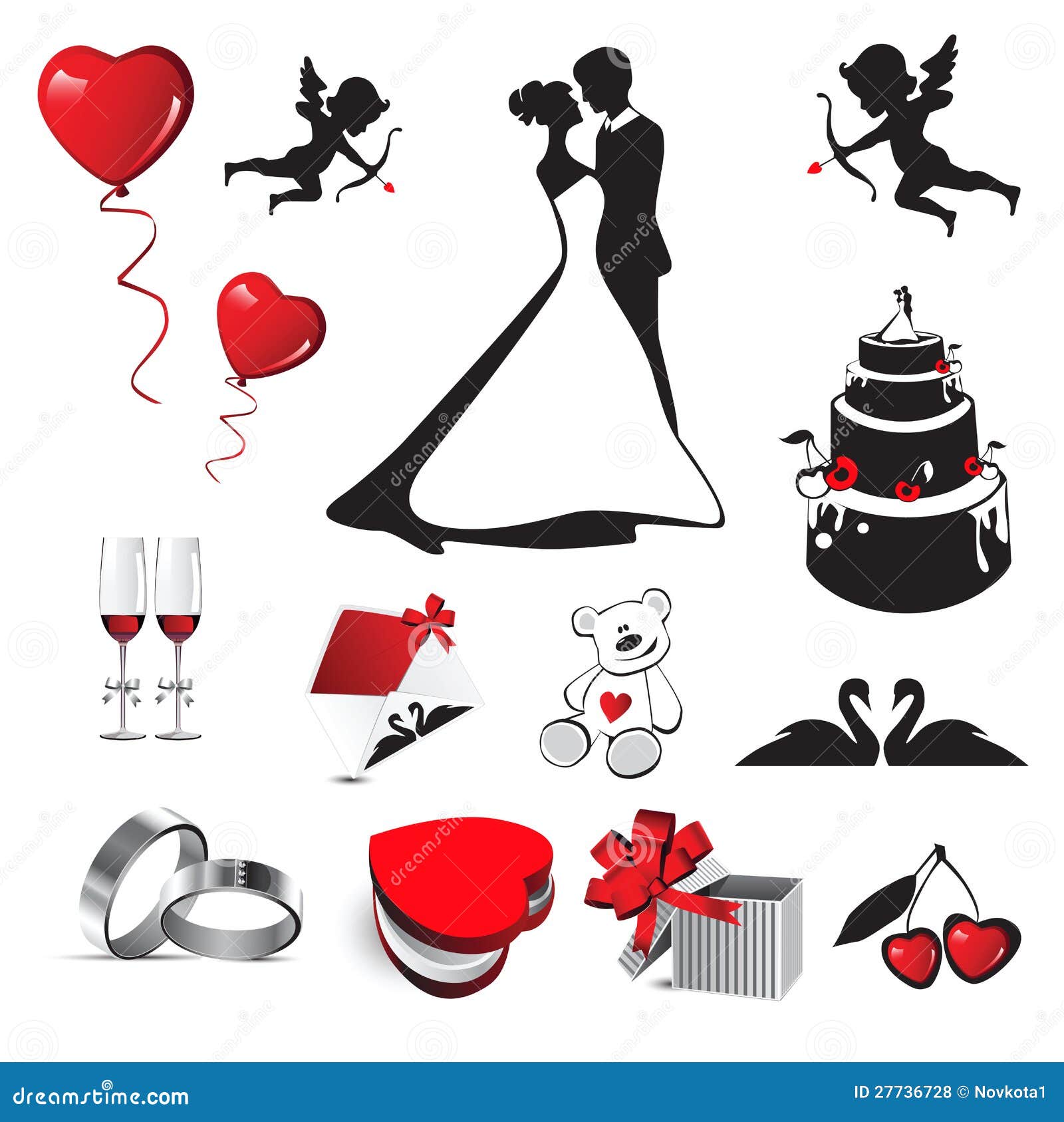Wedding love stock vector. Illustration of bride, silhouette - 27736728