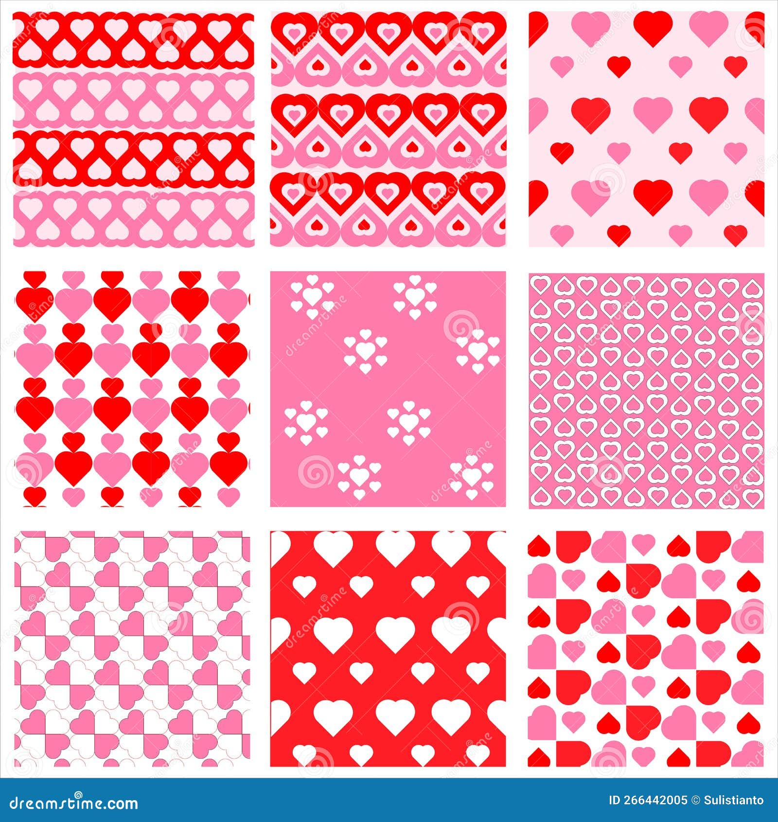 Wedding Love Valentine Red Pink Decorative Pattern Stock Vector ...