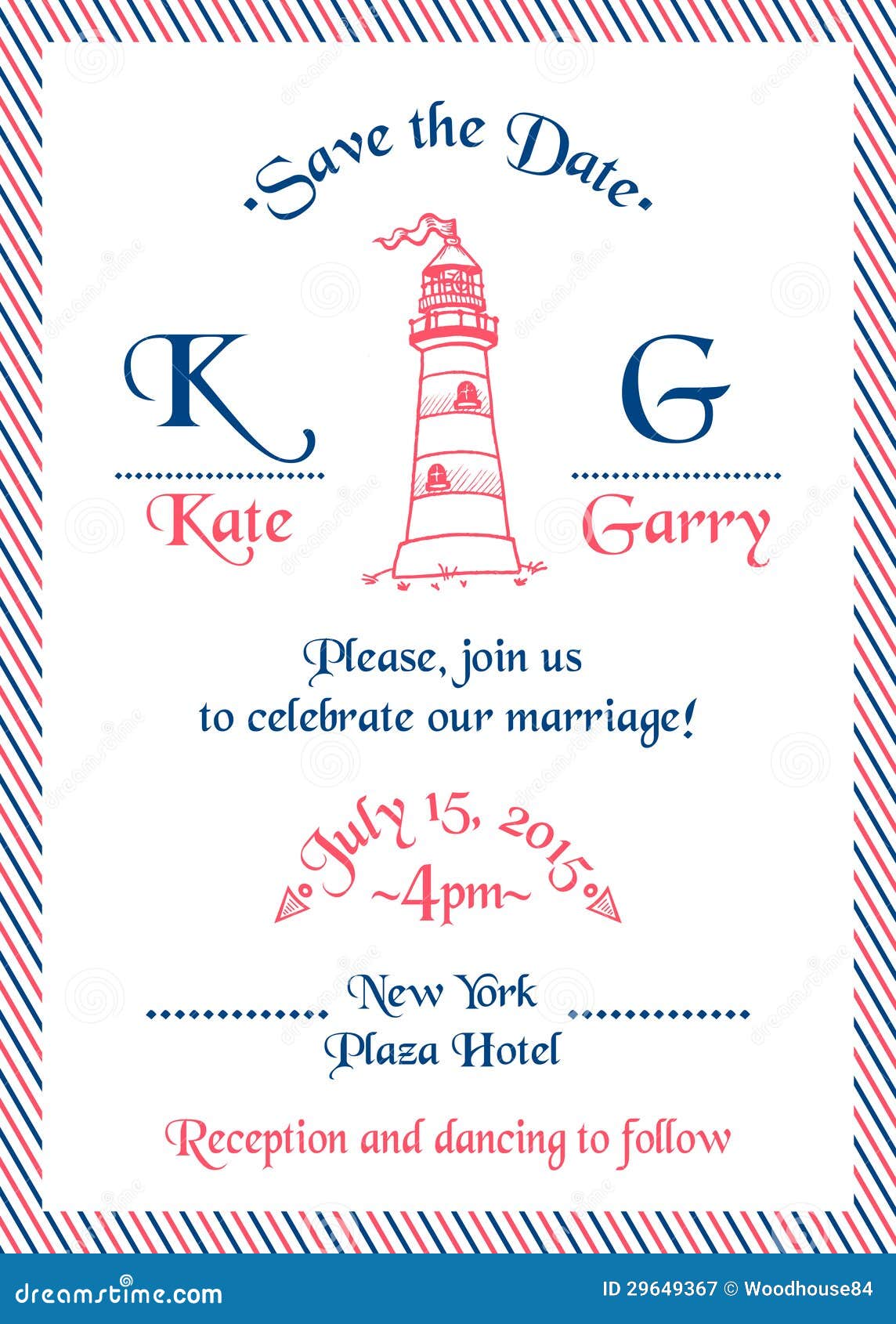 Wedding Marine Invitation Card Stock Vector - Illustration of ...