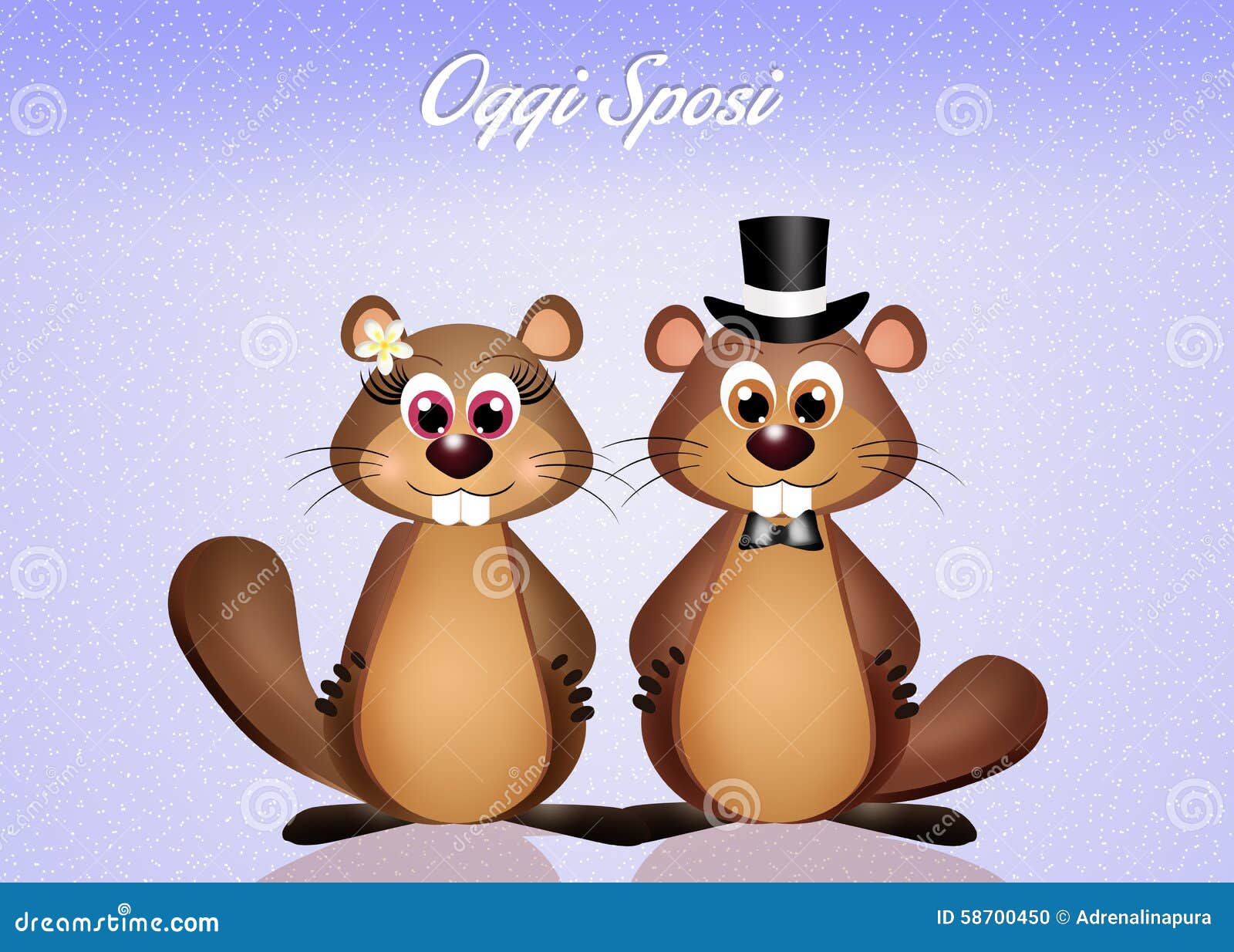 Wedding of marmots stock illustration. Illustration of love - 58700450