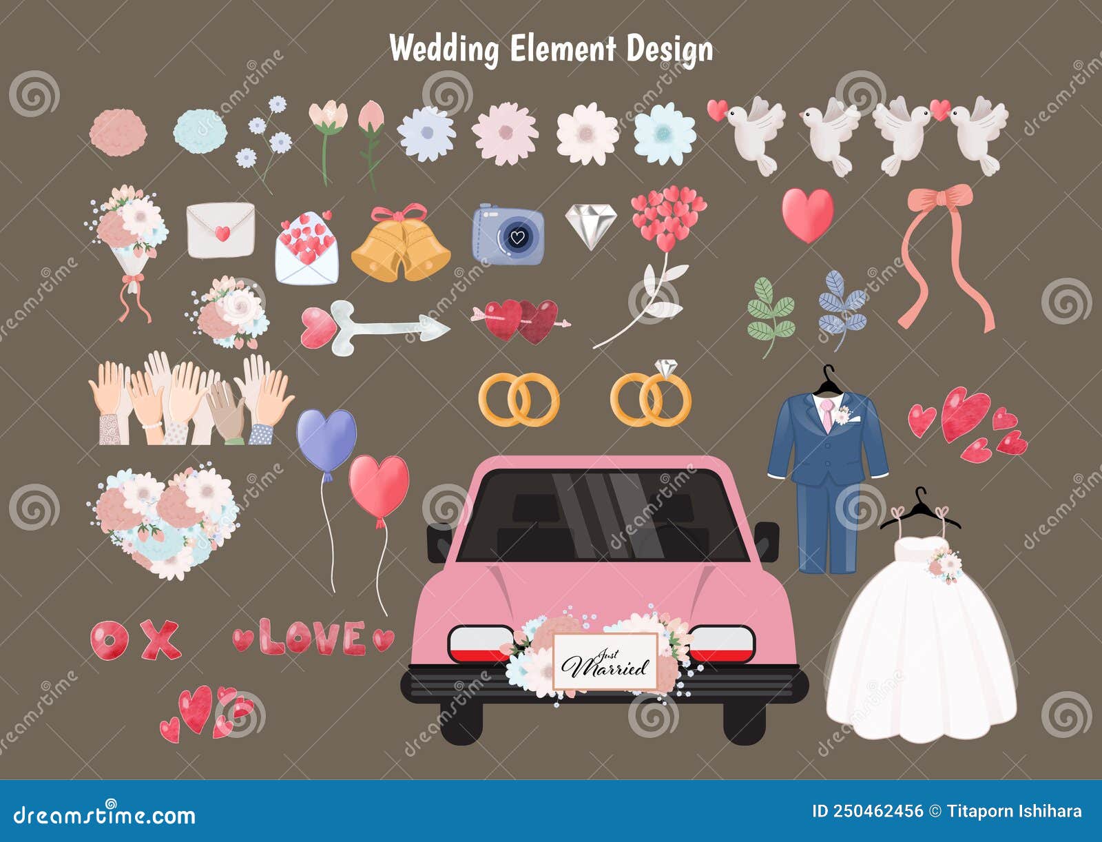 Wedding or Marriage Element Design Vector Stock Vector - Illustration ...