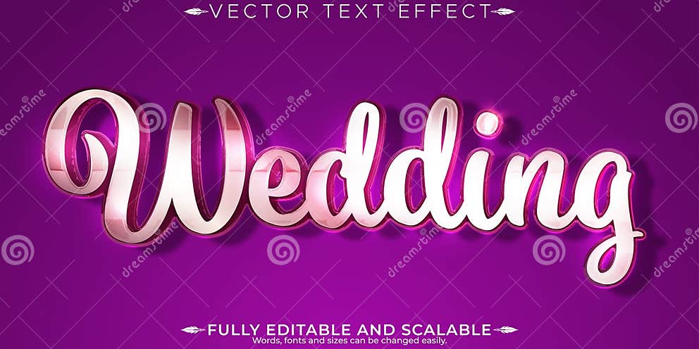 Wedding Marriage Text Effect, Editable Bride and Elegant Text Style ...