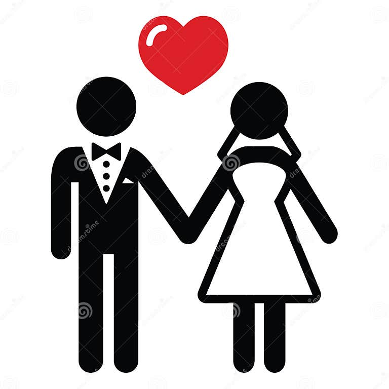 Wedding Married Couple Icon Stock Illustration - Illustration of ...