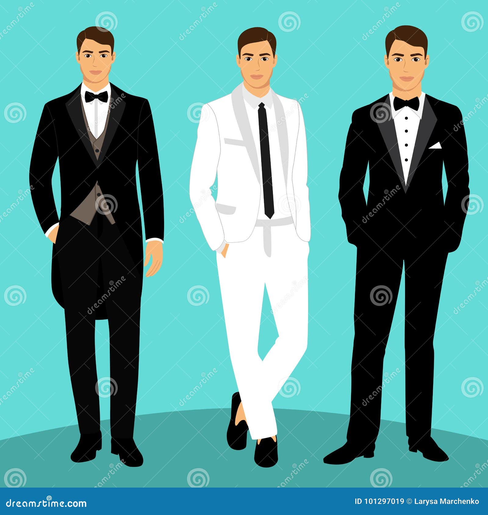 Wedding Men`s Suit And Tuxedo Stock Vector Illustration Of Draw Buttons 101297019