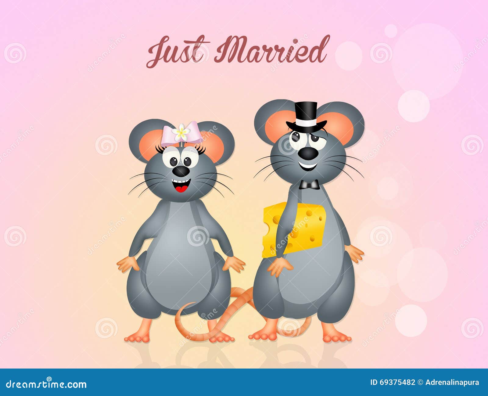 Wedding of mice stock illustration. Illustration of love - 69375482