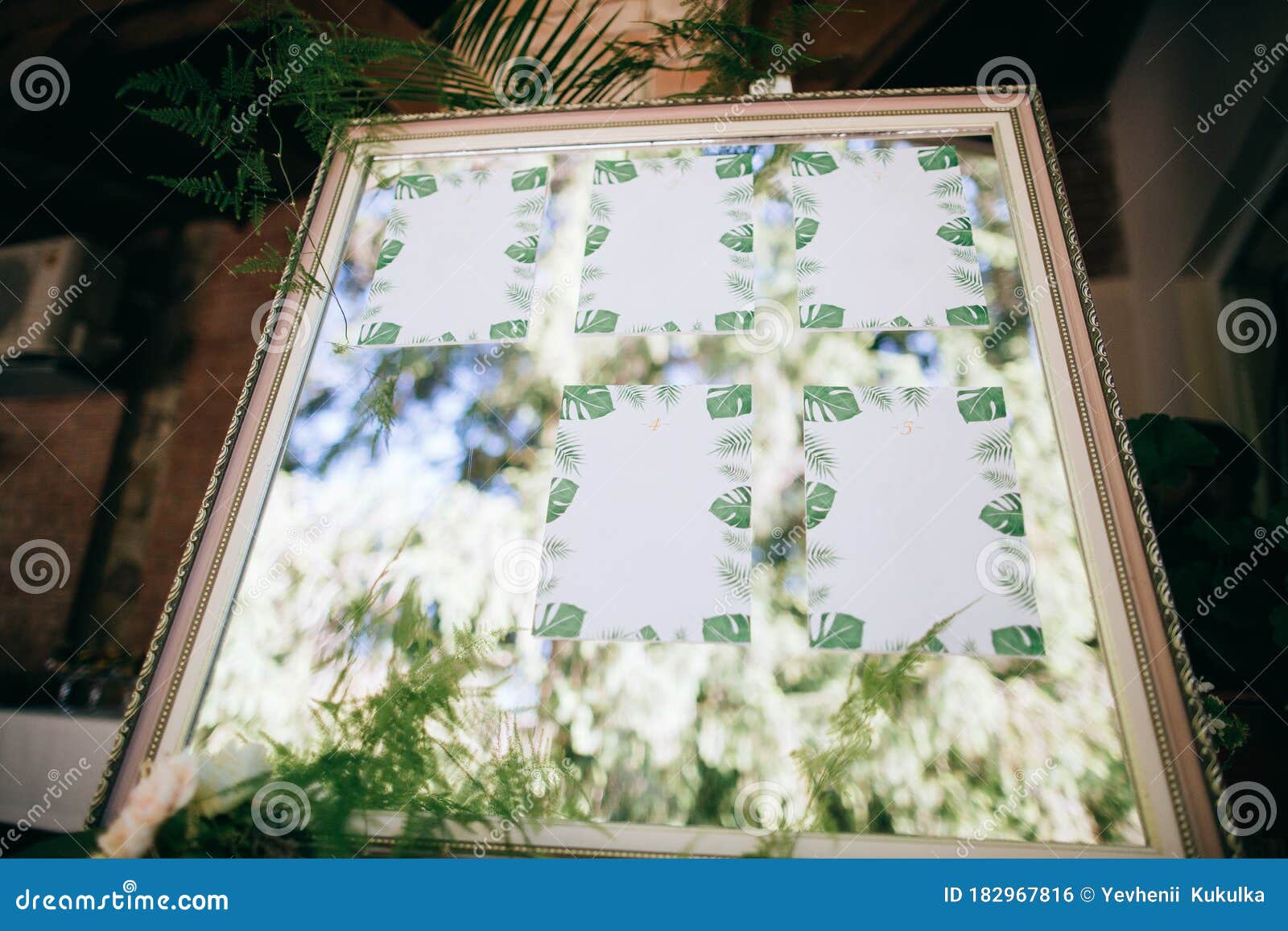 Wedding Mirror Board with Guest List, Wedding Decoration Stock Photo ...